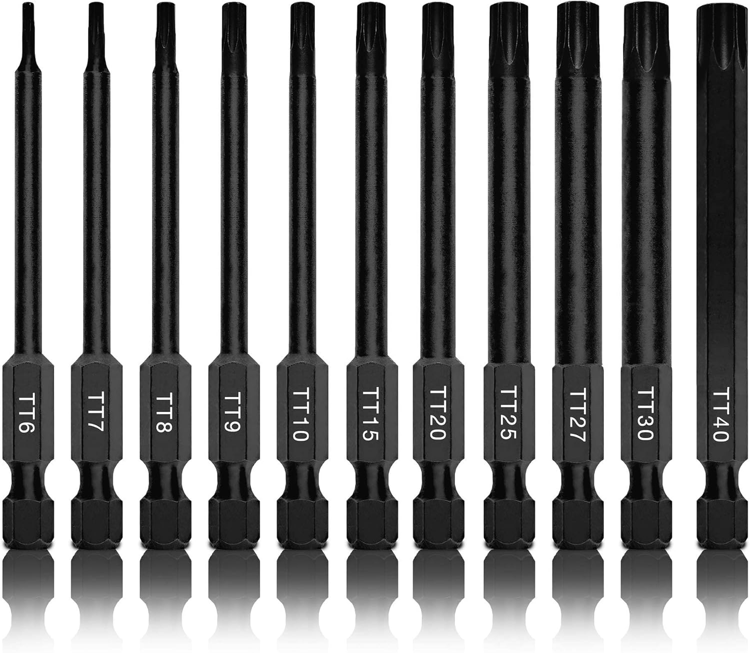 NEIKO 01149A Torx Head Drill Bit Set, 11-Piece Sizes TT6 to TT40 ...