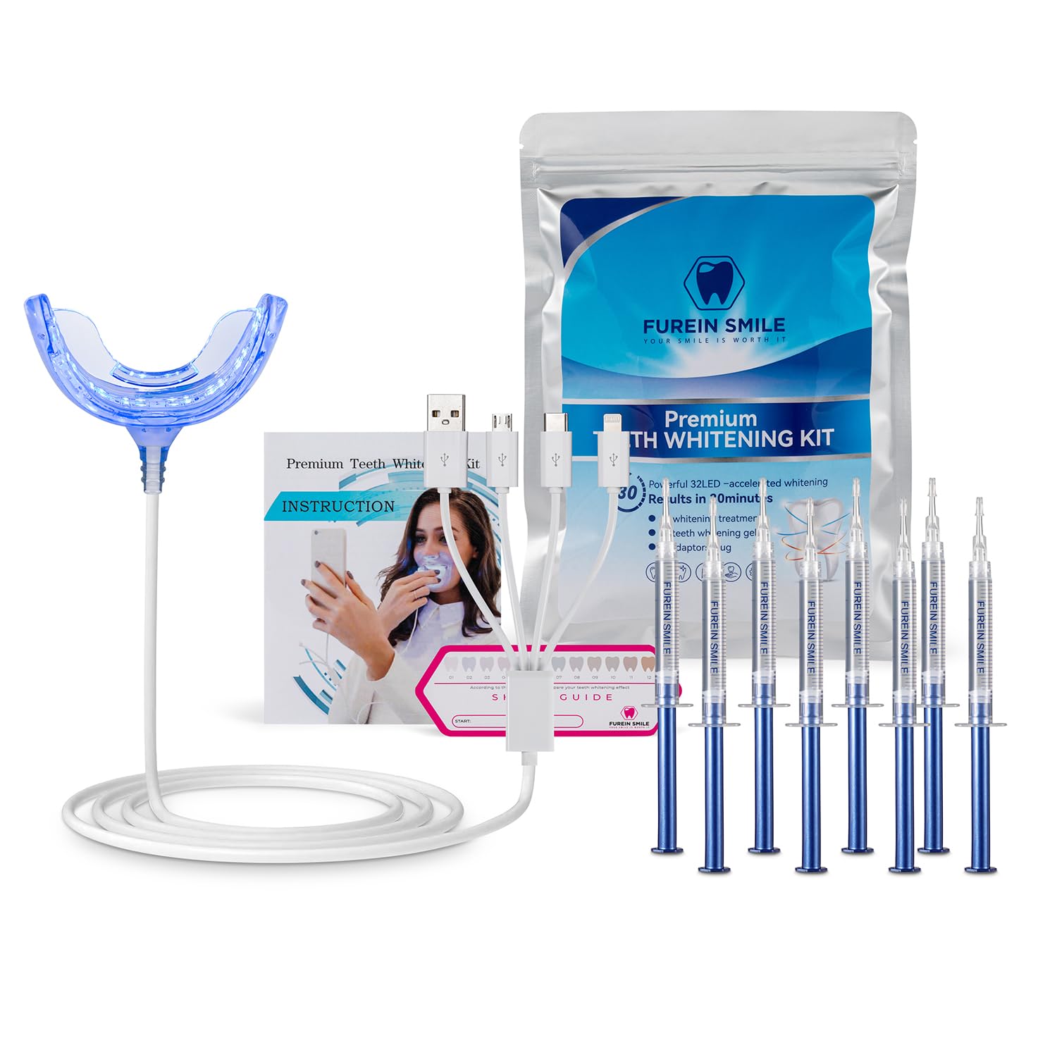 Amazon.com: Teeth Whitening Kit with 32xLED Light Professional Complete ...