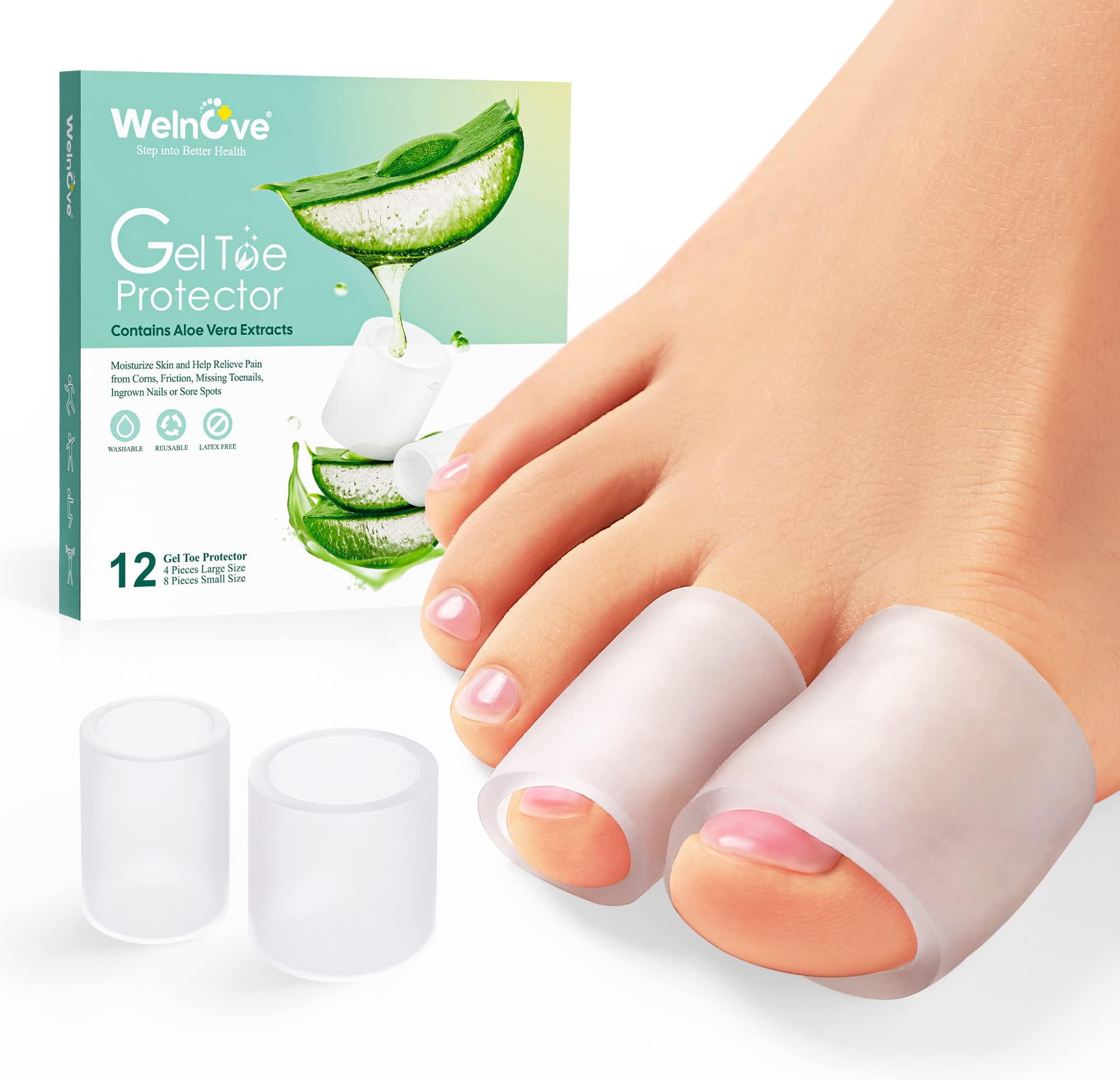 Amazon.com: 30 Pieces Gel Toe Caps, Silicone Toe Protector Toe Covers ...