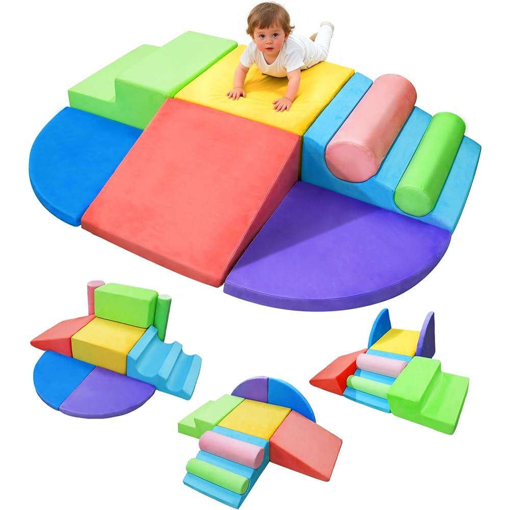 $13/mo - Finance Teckid Toddler Climbing Toys 8-Piece Indoor Soft Foam ...