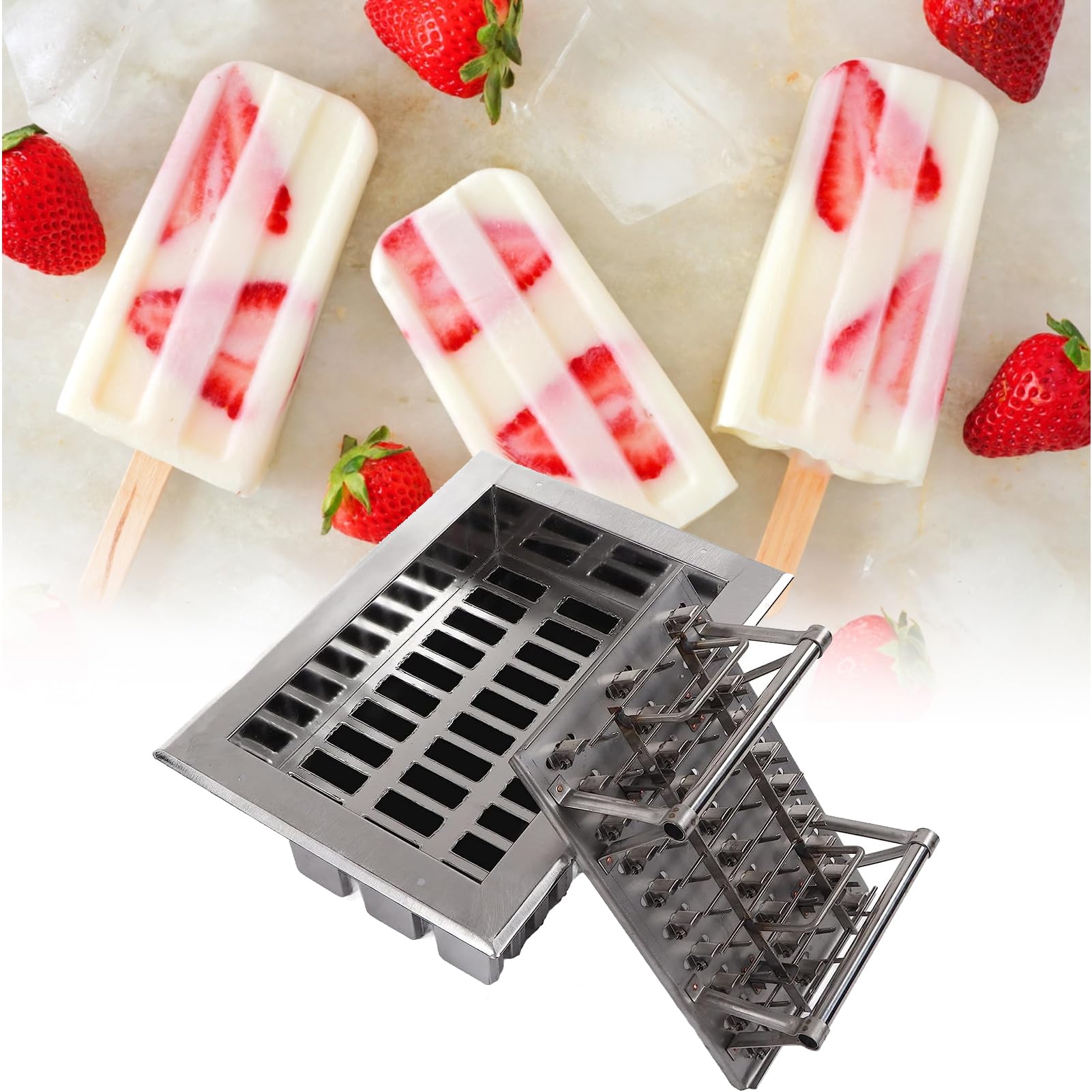 YEmirth 30PCS Commercial Popsicle Mold Stainless Steel Ice Pop Molds ...