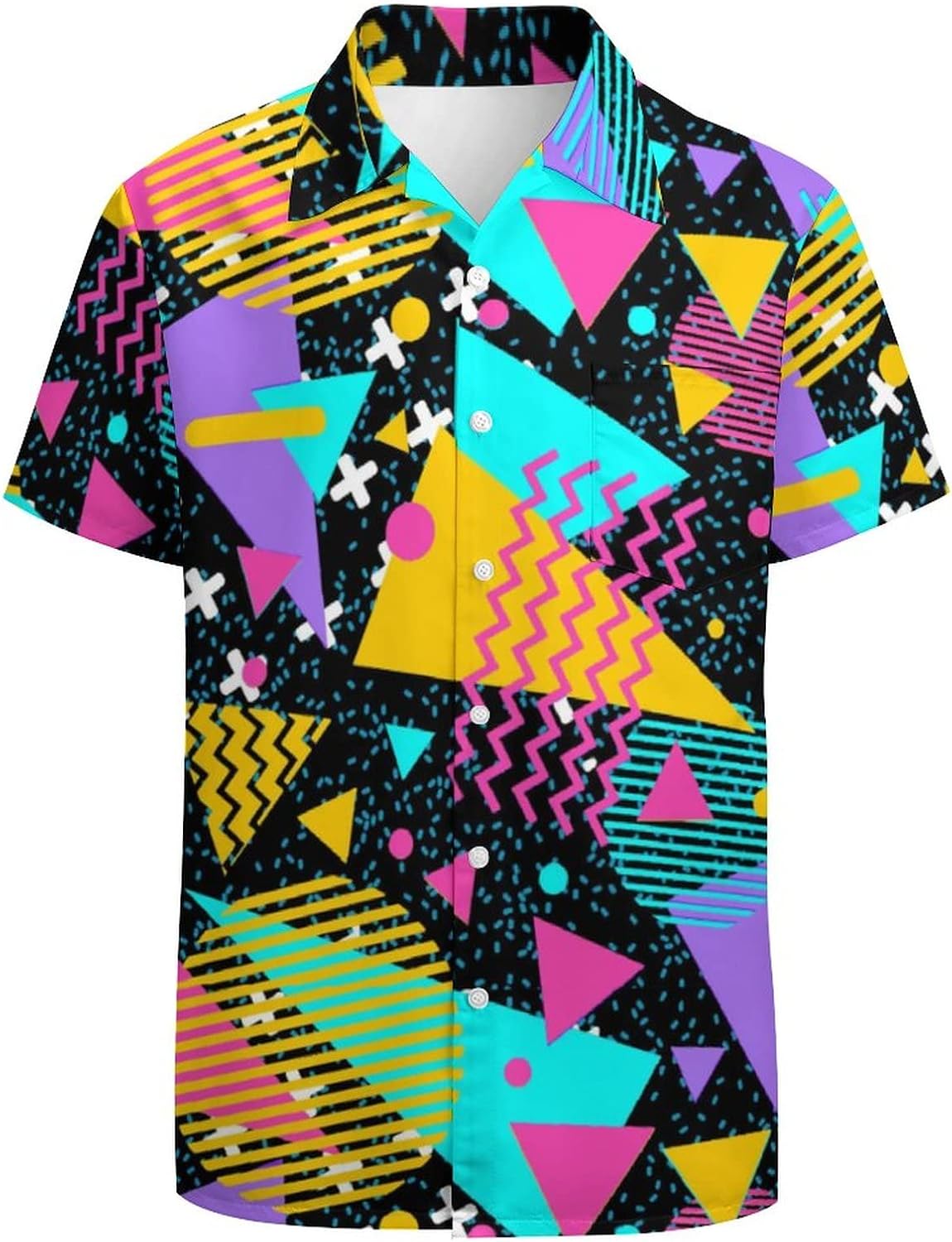 Amazon.com: TNHU 80s Neon Shirt for Men 90s Shirts Button Down Shirts ...