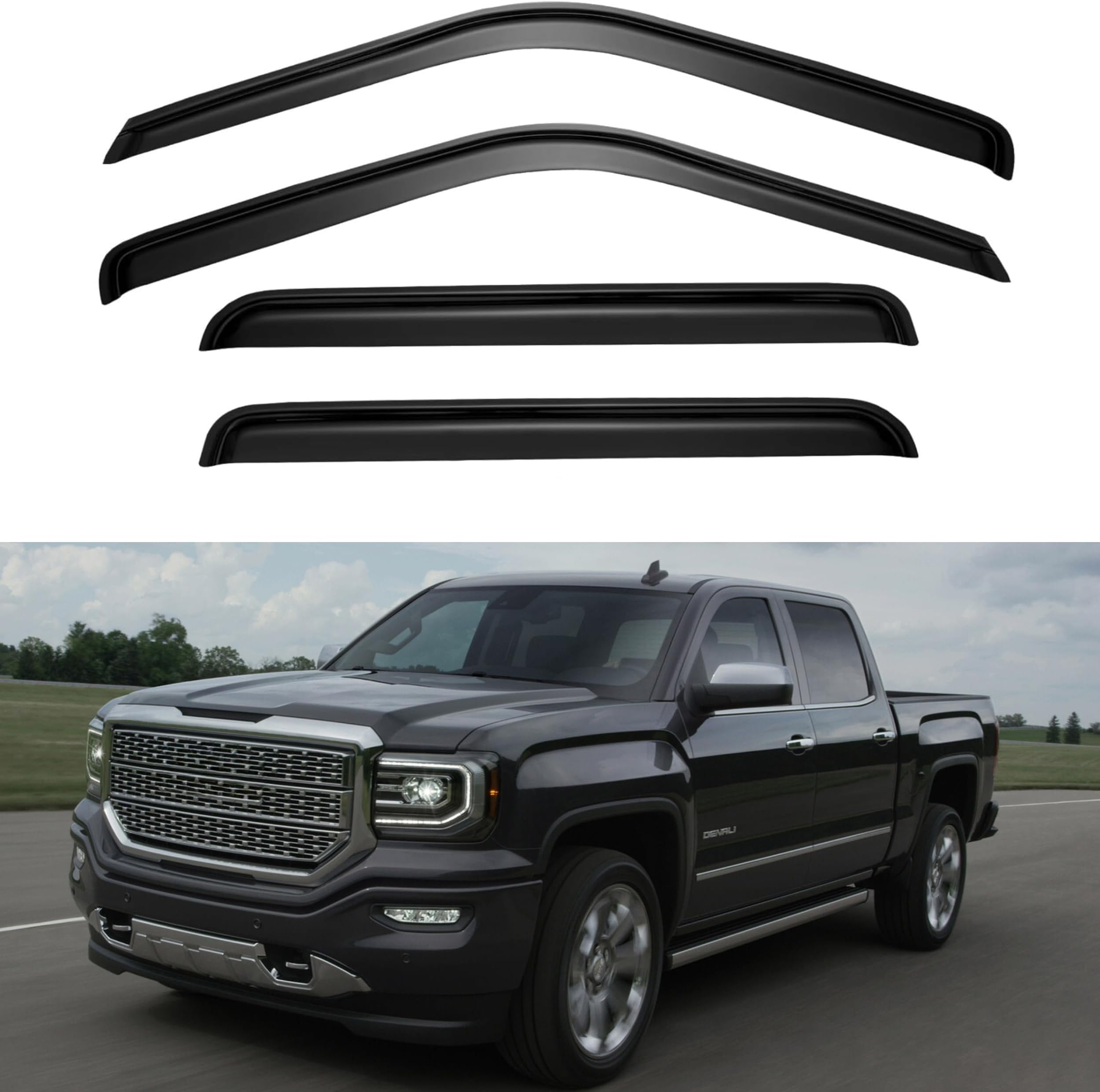 Amazon.com: KPY Window Visor for 2014-2018 GMC Sierra & Chevrolet Chevy ...
