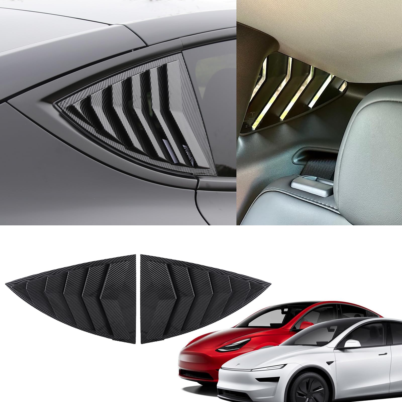 Snapklik.com : YHCDSEA For Model Y Side Window Louver Cover Sport Style ...