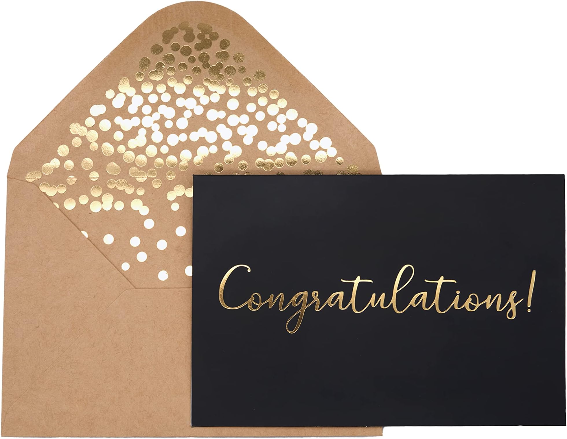 Congratulations Cards with Envelopes and Matching Stickers, Matte Gold ...