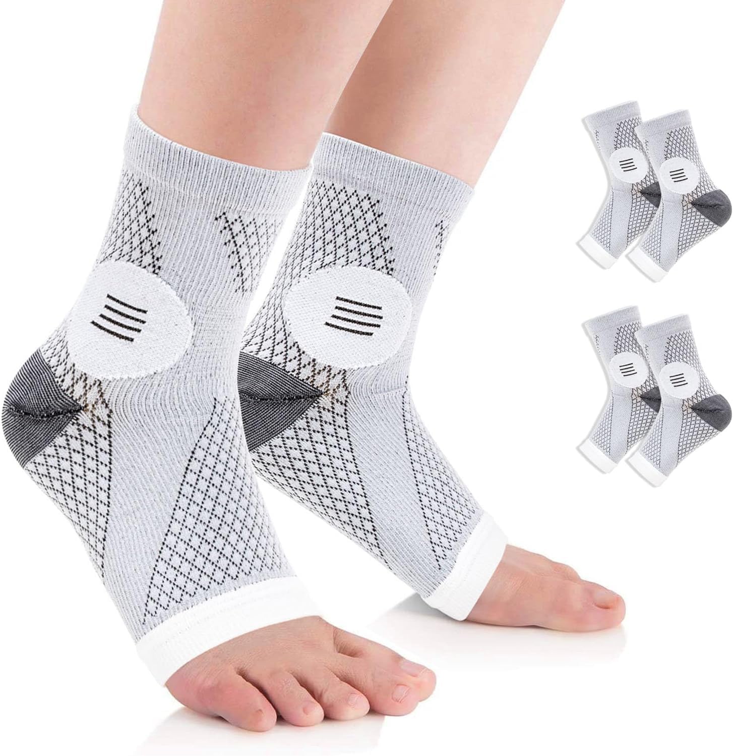 Amazon.com: 2 Pair Neuropathy Socks for Women Men, Plantar Fasciitis ...