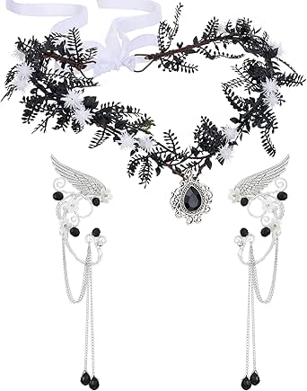 Amazon.com: SWEETV Fairy Flower Hairband with Elf Ears, Halloween Fairy ...