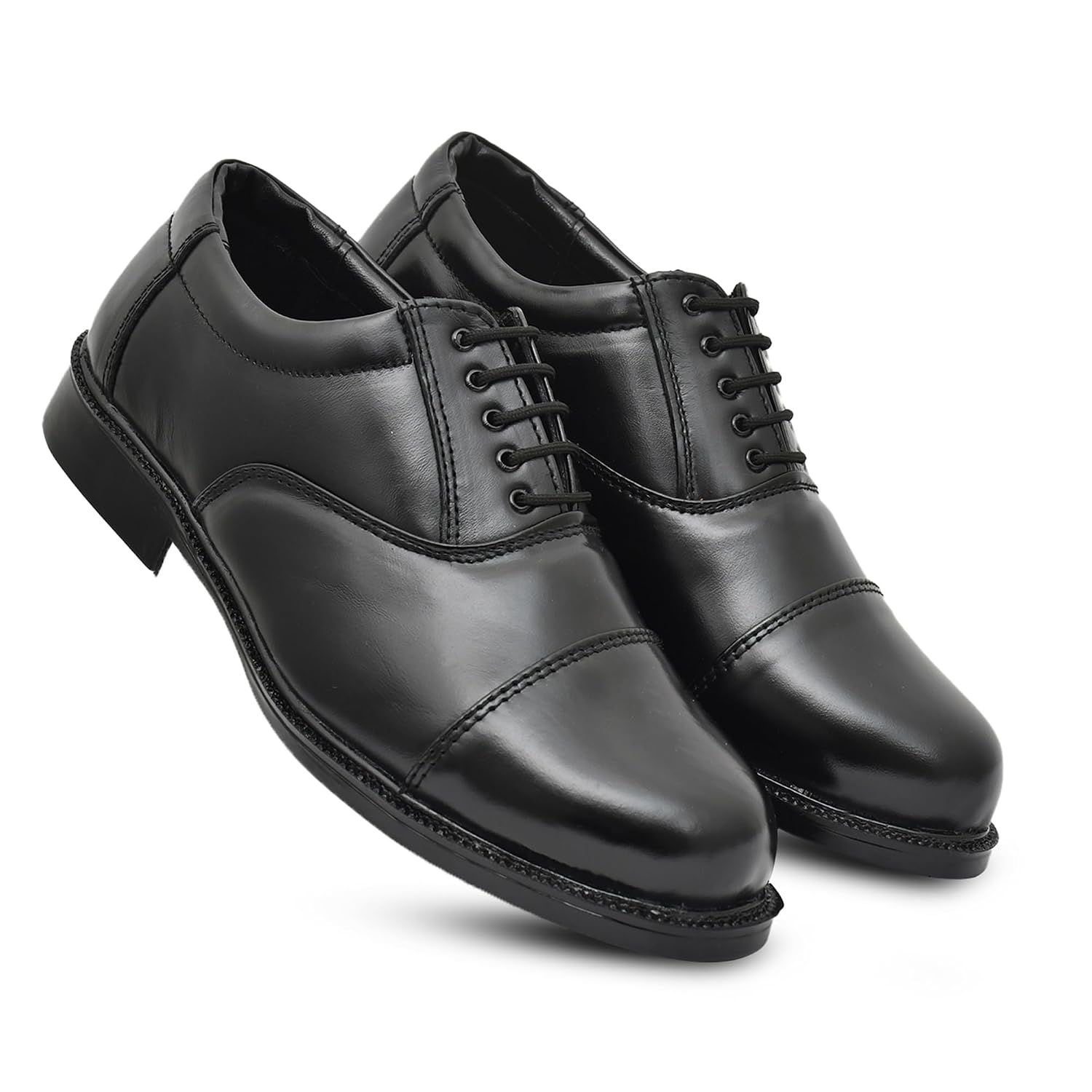 DKAIN Men's Black Real Leather Light Weight Police Officer Shoes 10 (UK ...