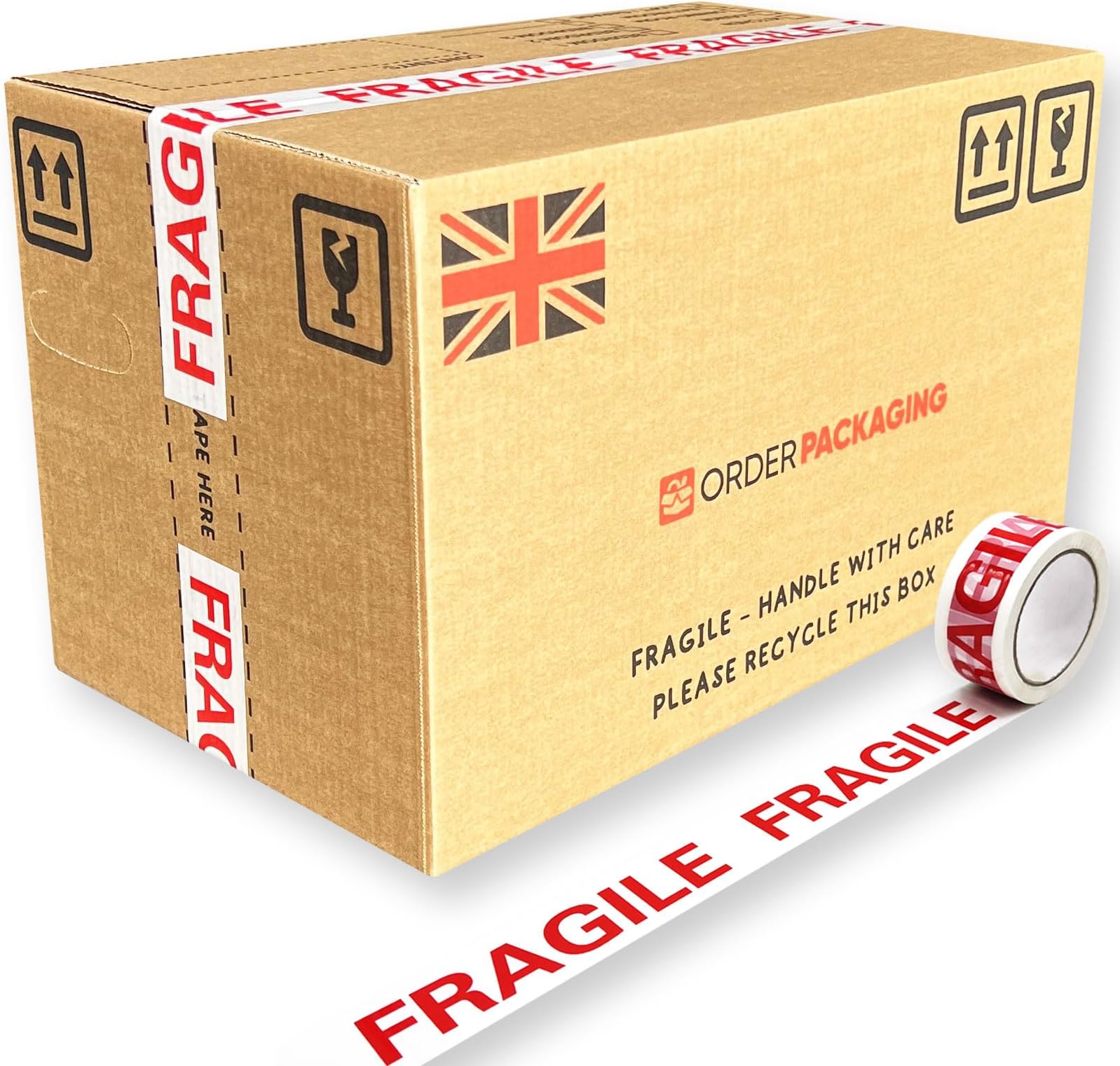 25x Double Wall Moving Boxes and Fragile Tape Kit - Strong Large ...