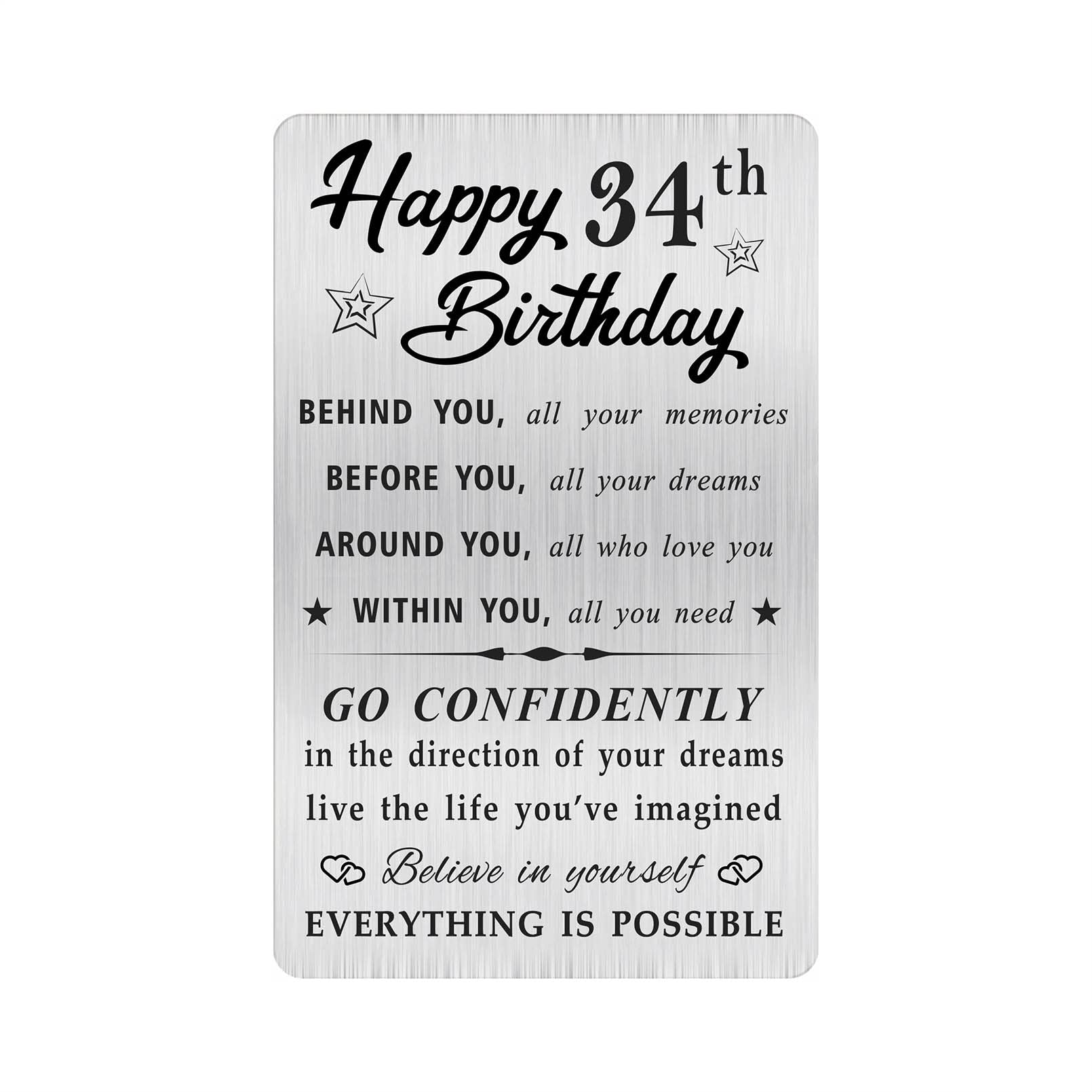 Amazon.com : MOQIYXL Happy 34th Birthday Card for Men Women, Small ...