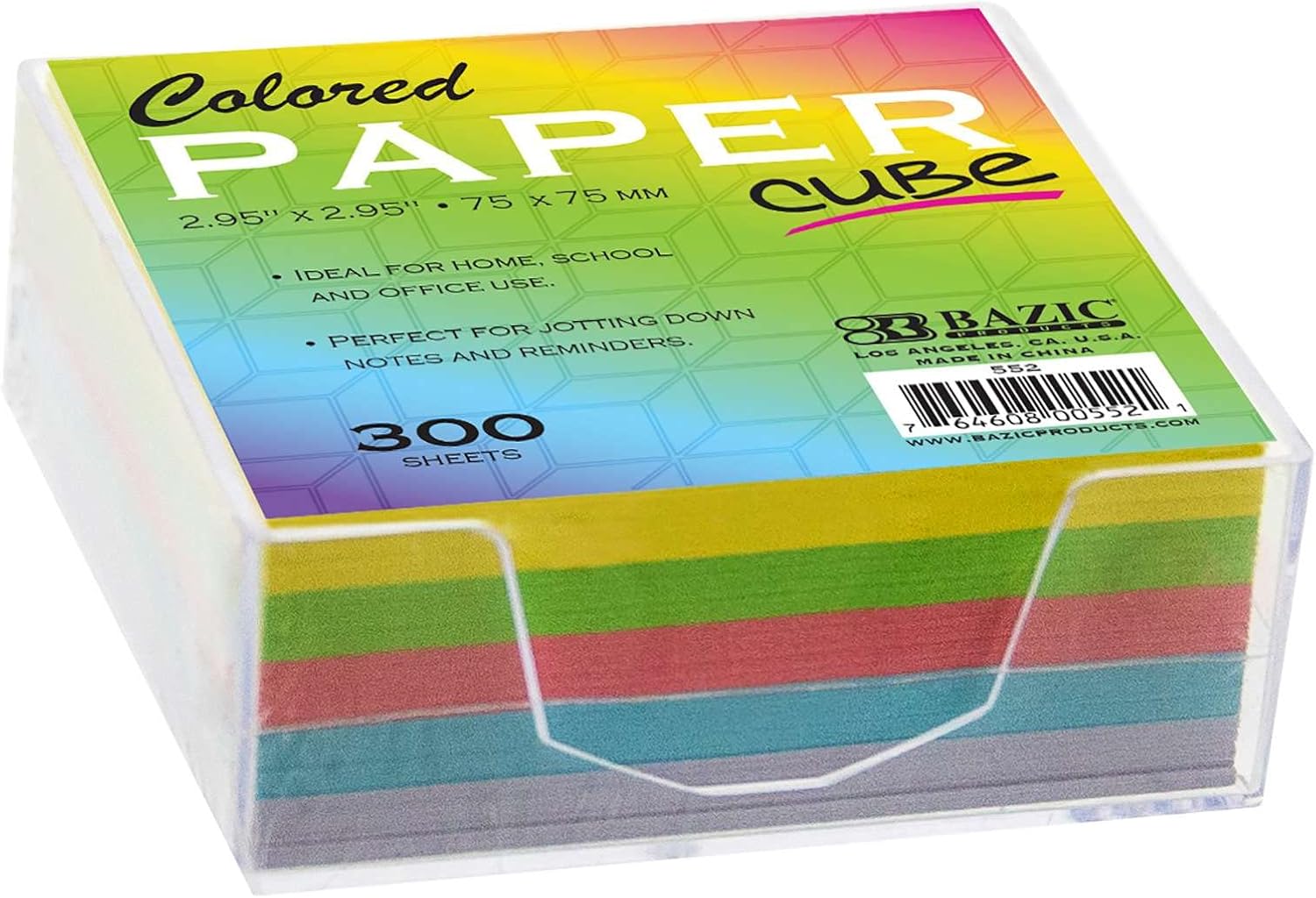 Buy BAZIC Color Paper Cube W Durable Tray 3 X 3 300 Count Pack Mini Buy BAZIC Color Paper Cube W Durable Tray 3 X 3 300 Count Pack Mini