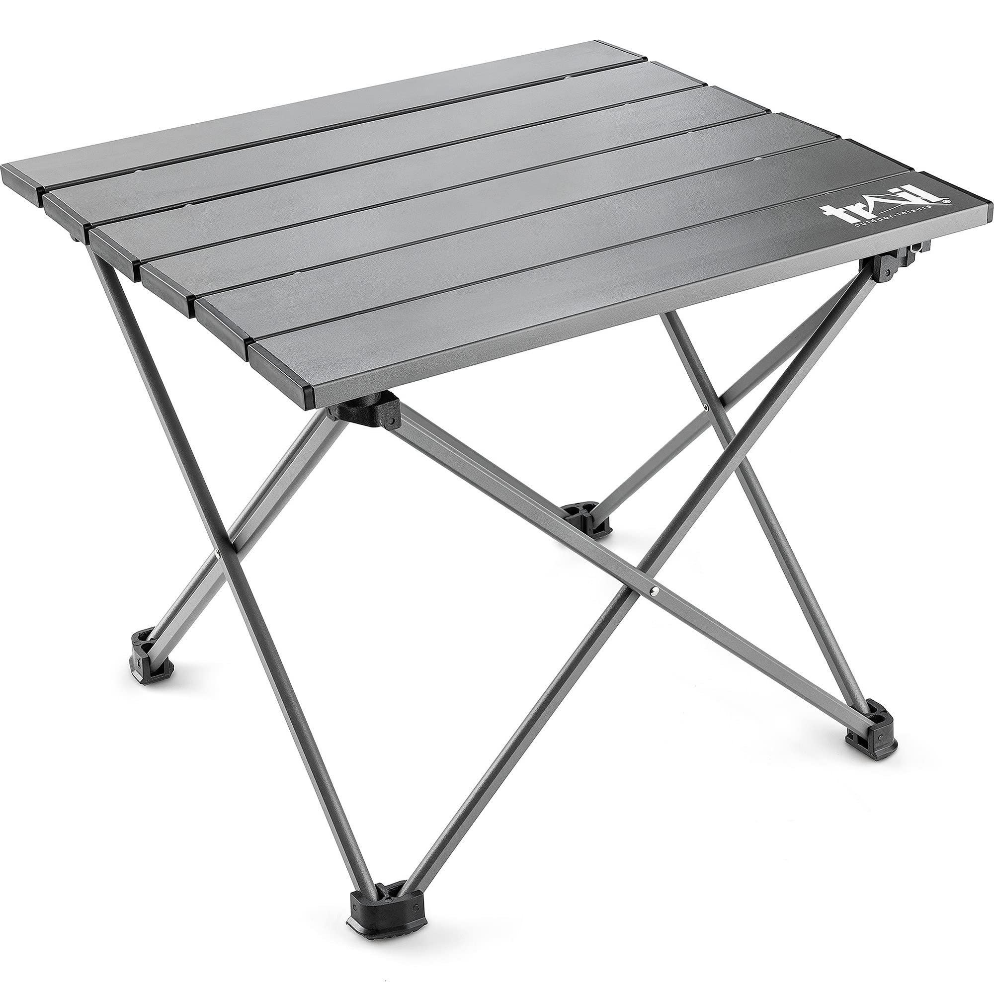 Trail Camping Table Folding Lightweight Aluminium Frame and Roll Up Top ...