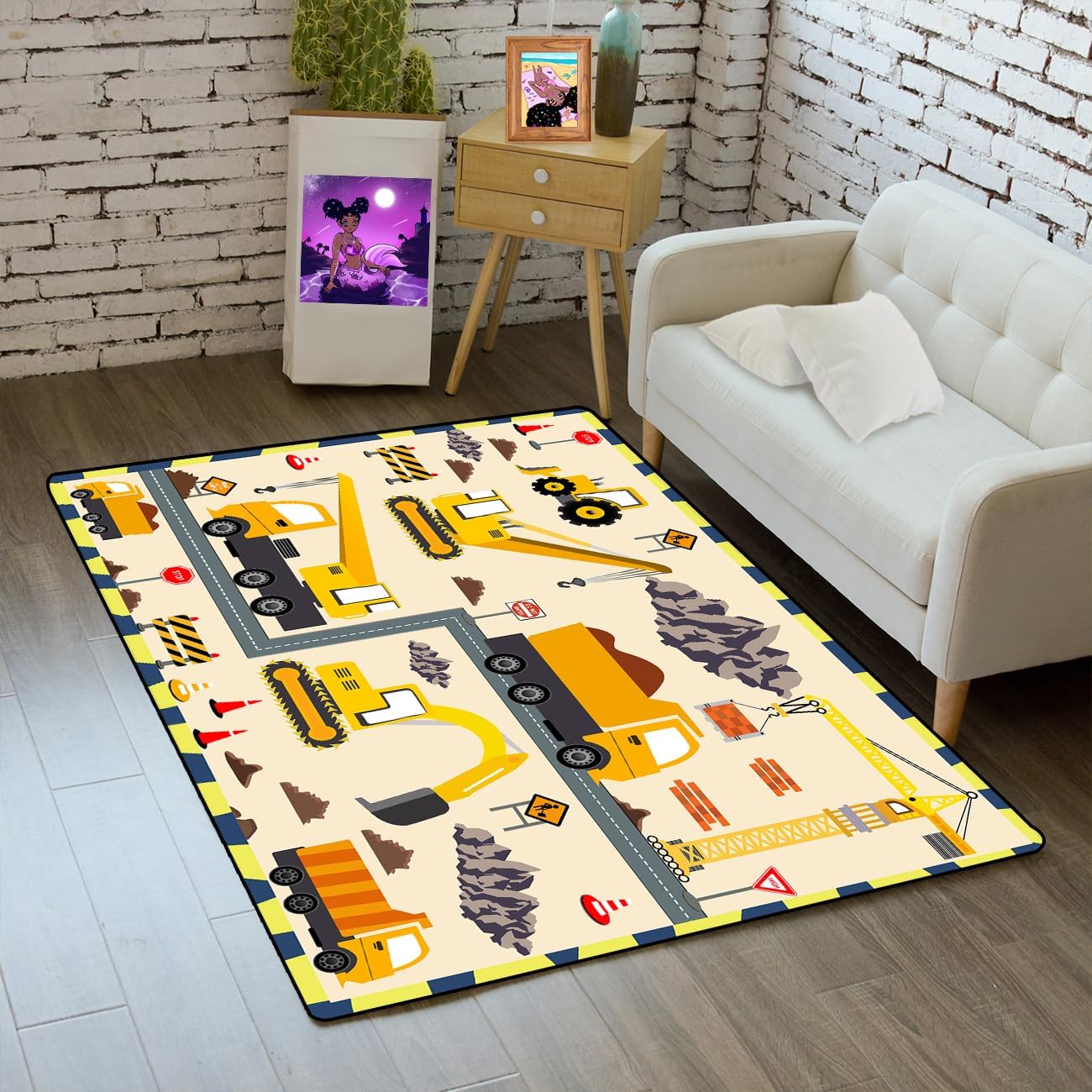 Amazon.com: CAFCIOYG Construction Play Mat Car Rug Play Mat ...