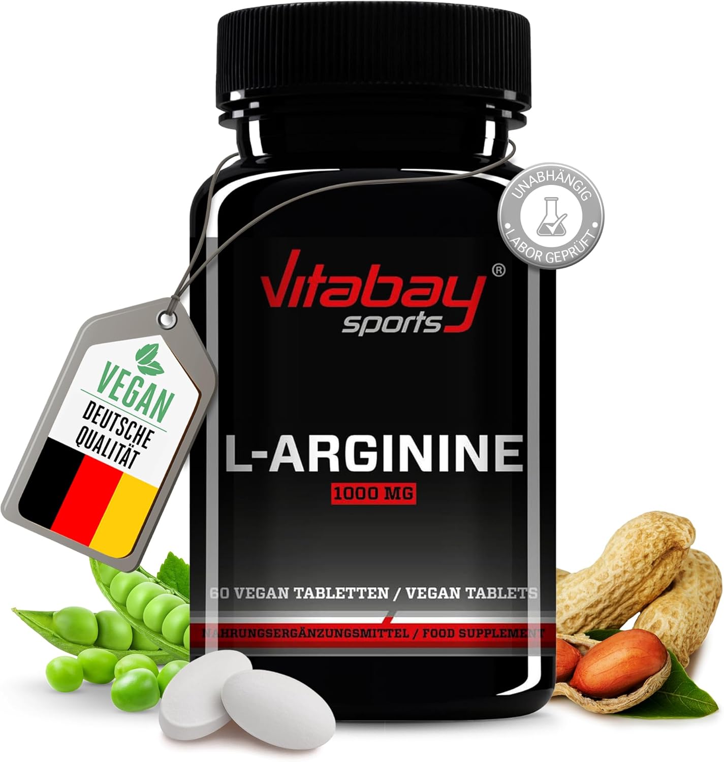 Vitabay L-arginin Kapseln 1000 mg Pro Kapsel - 60 Vegane L Arginin ...