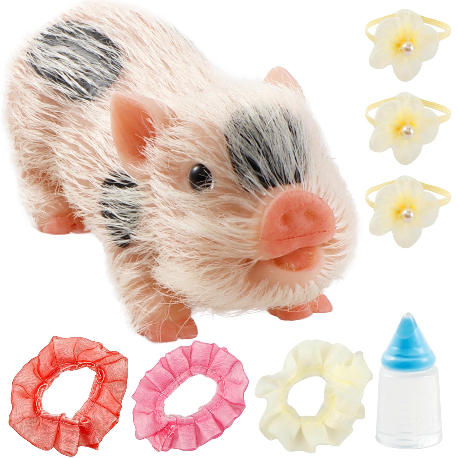Amazon.com: Eummy Silicone Pig Set, Mini Pigs Toys Girls&Boys,Realistic ...