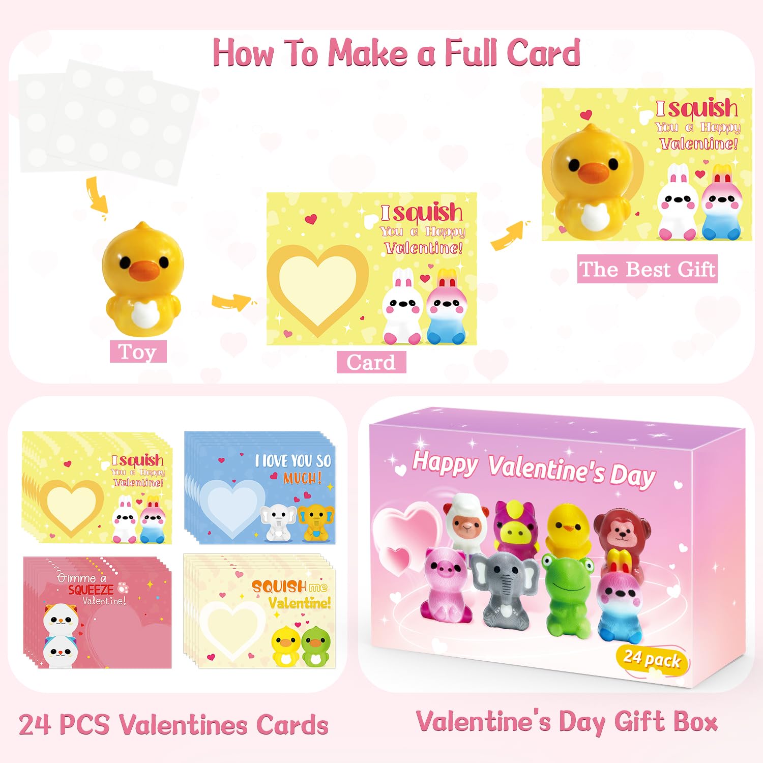 Snapklik.com : BOMLY 24 Pack Valentines Day Gifts For Kids Animal ...
