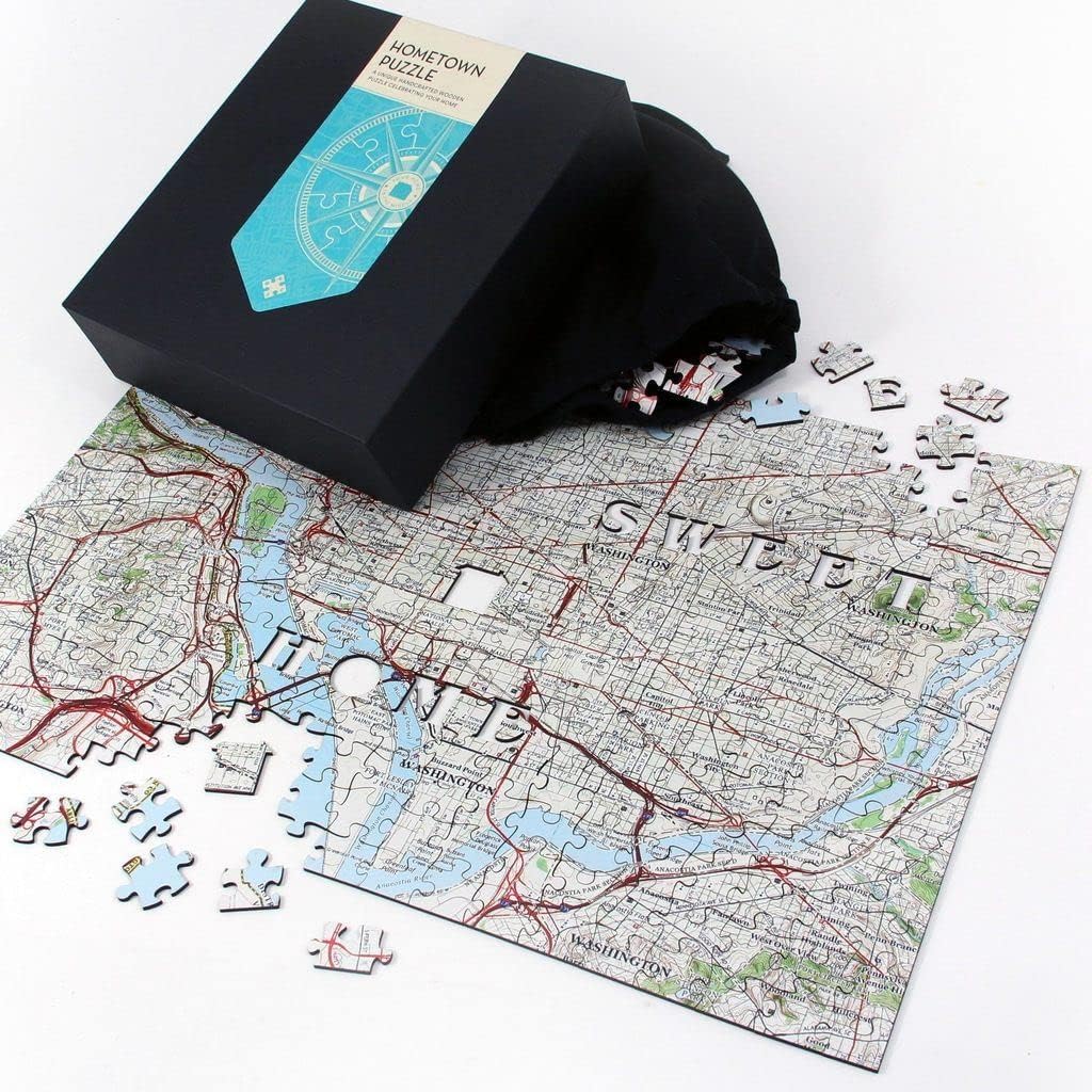 Amazon.com: My Hometown Personalized Wooden Map Jigsaw Puzzle - 300 ...