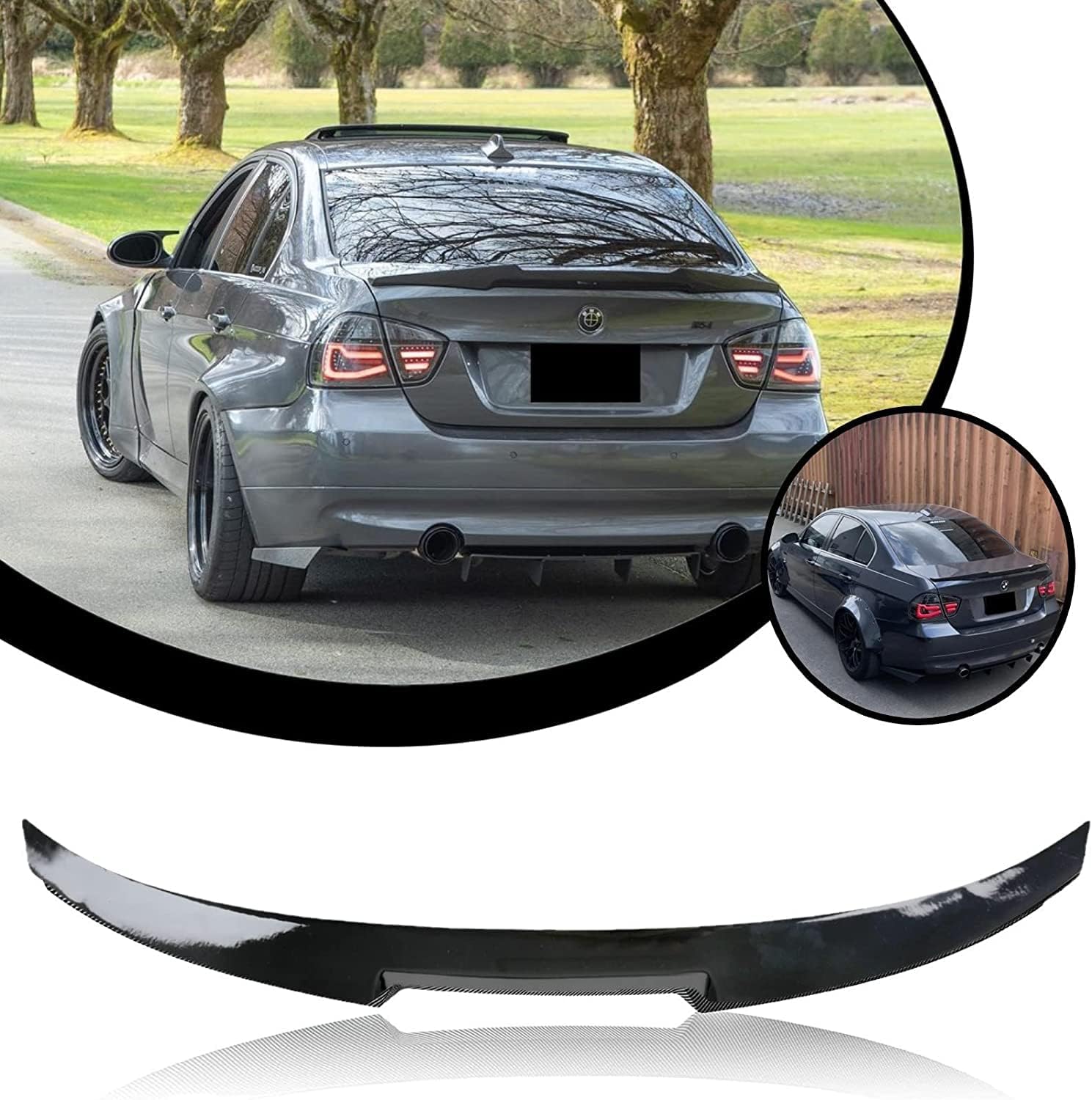 Amazon.com: RoyalParts Rear Spoiler Wings Compatible with 2008-2012 E90 ...