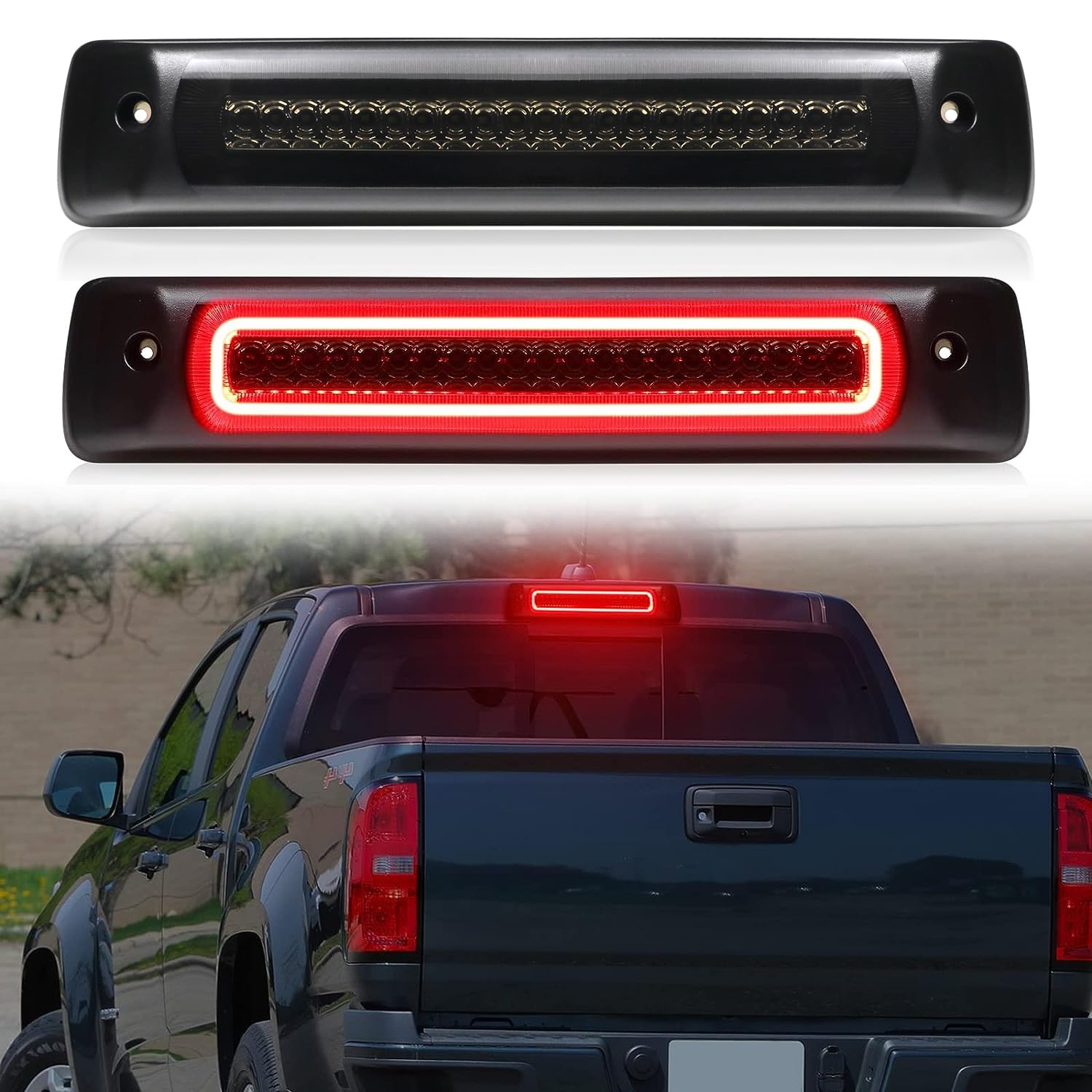 Truck Third Brake Light Leer Truck Cap Third Brake Light With Red Lens