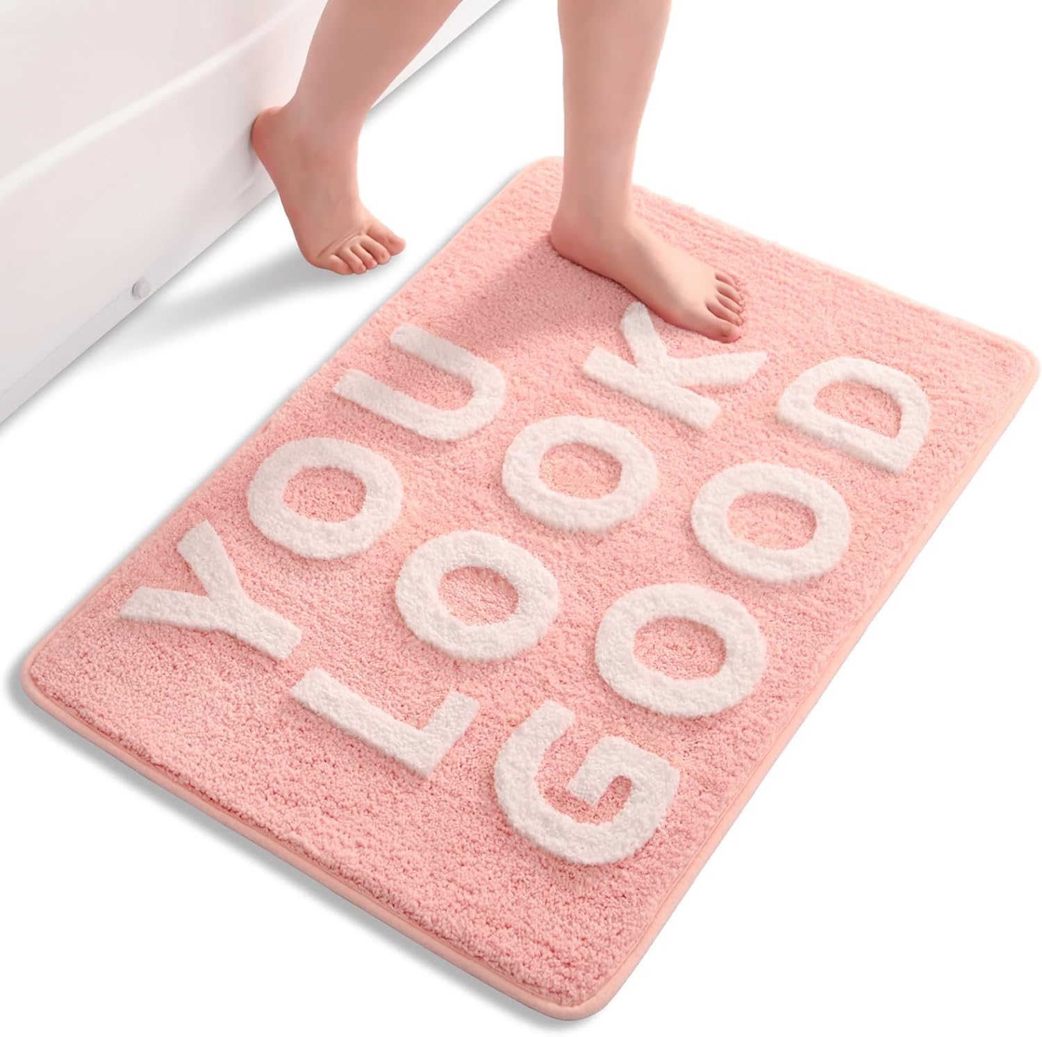Amazon.com: QJHOMO You Look Good Bath Mat Cute Pink Bathroom Rugs Funny ...