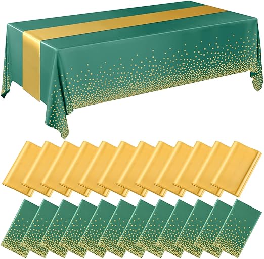 Amazon.com: Breling 24 Pack Green and Gold Disposable Plastic ...