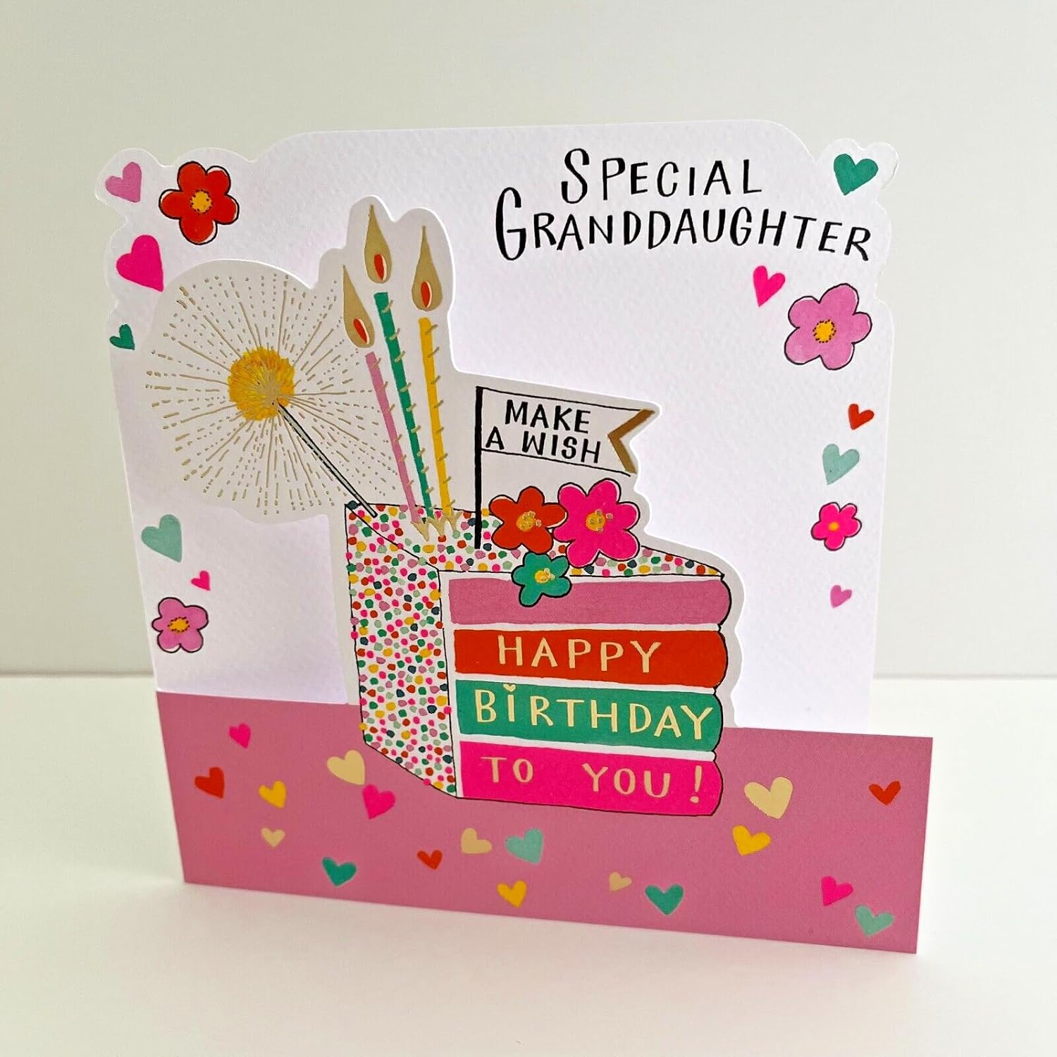 Rachel Ellen Special Granddaughter Birthday Card Slice Of Cake Flowers ...