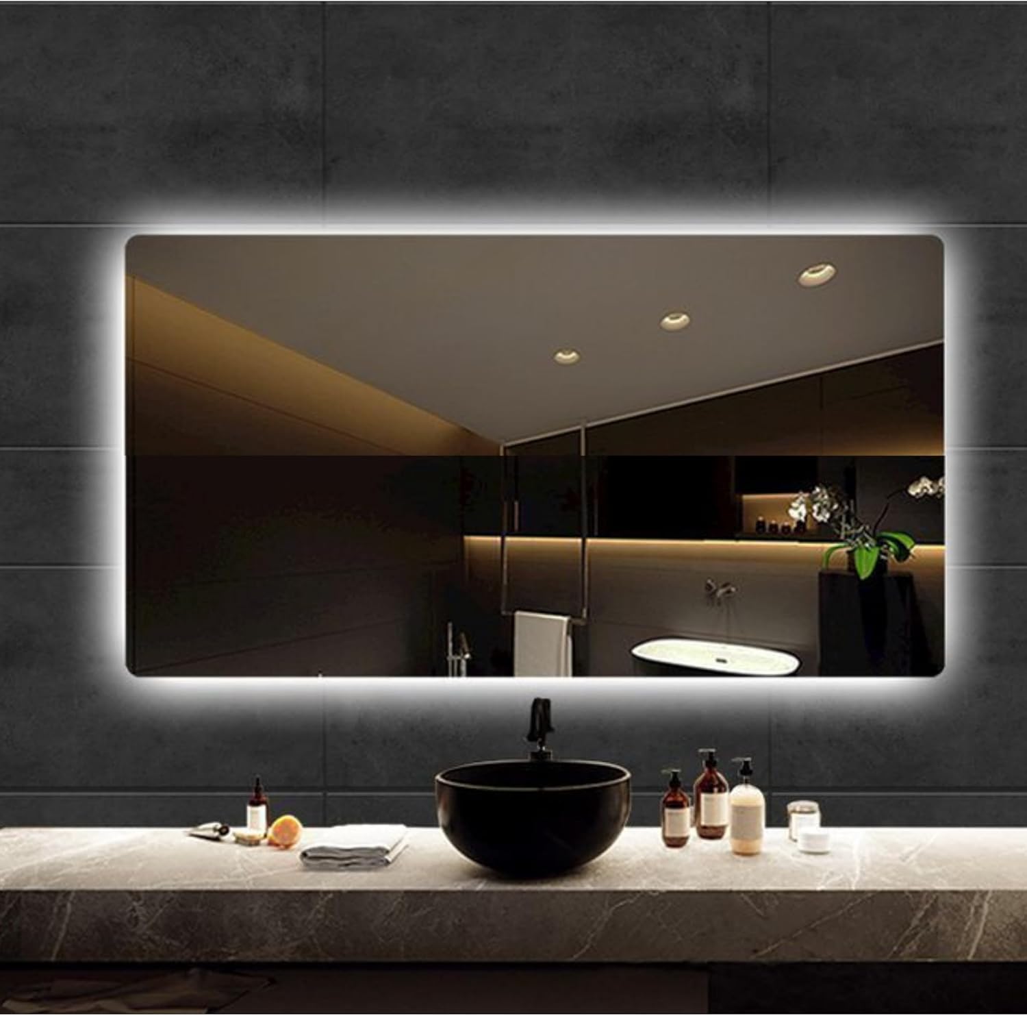 STYLE GLASS Specchio Bagno con Luce Led ERIS Touch 120x60 cm, Striscia ...