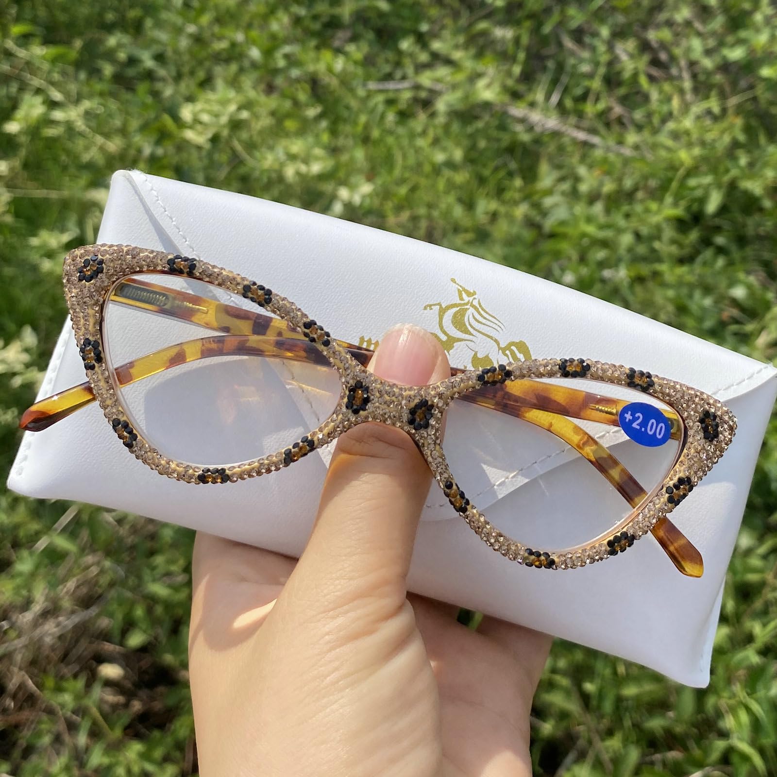 Snapklik.com : Mincl Cat Eye Crystal Rhinestone Reading Glasses For ...