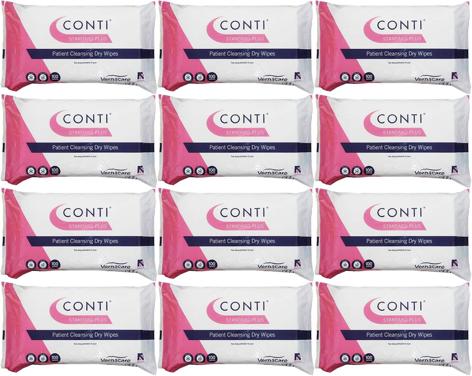 Conti Standard Plus - Patient Cleansing Dry Wipes, Thick Strong Heavy ...