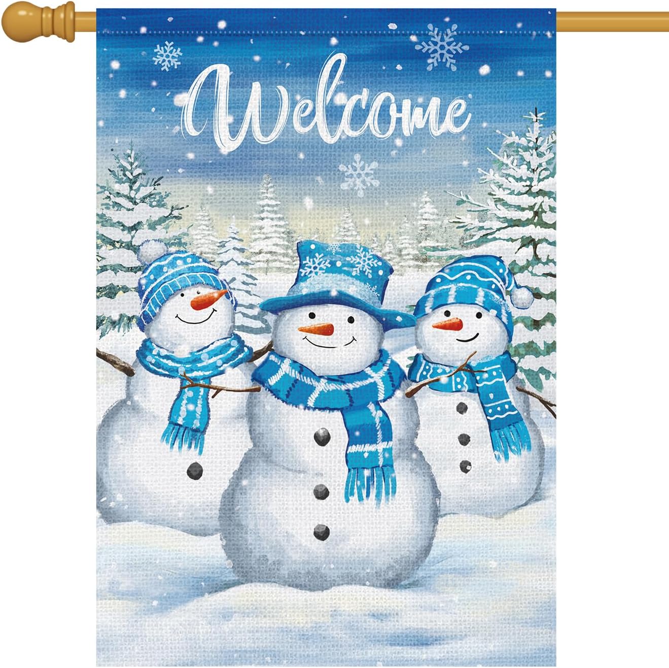 Amazon.com : Louise Maelys Winter Snowman House Flag, 28x40 Inch ...