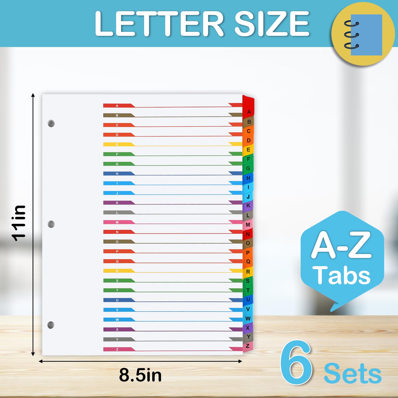 Snapklik.com : Alphabet Binder Dividers For 3 Ring Binder, COIDEA A-Z ...