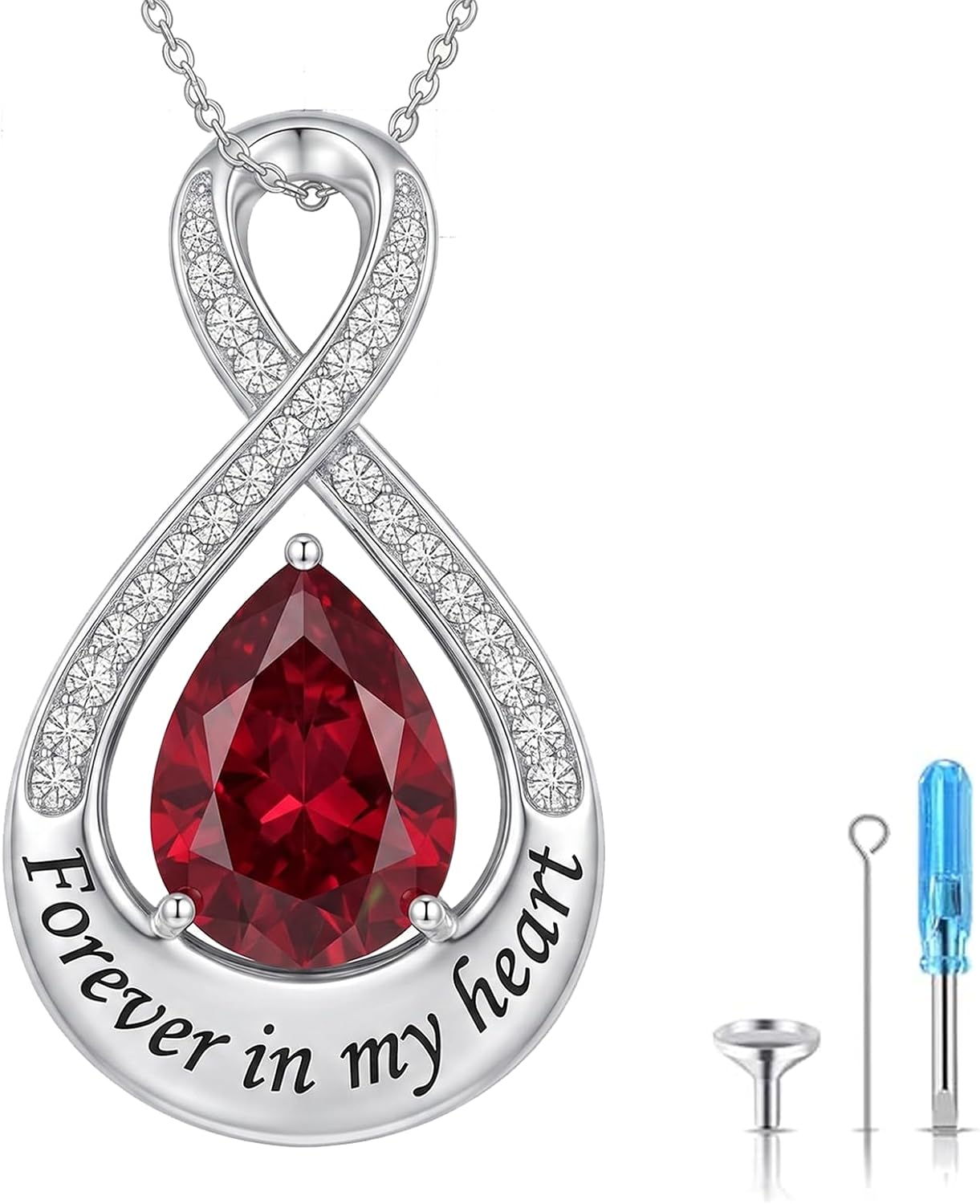 Amazon.com: YZAB Infinity Urn Necklaces for Ashes for Women Garnet ...