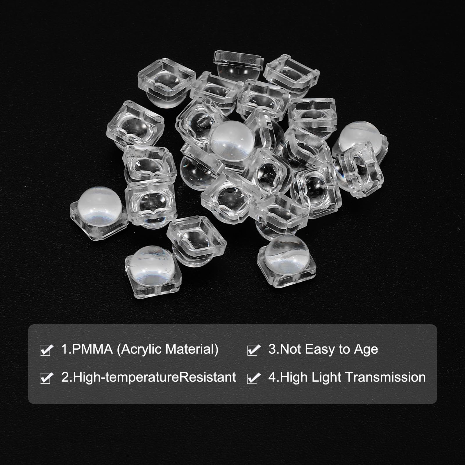 25mm Flat Convex Acrylic LED Lens 10 Pack 25mm Flat Convex Lenses - 10 ...