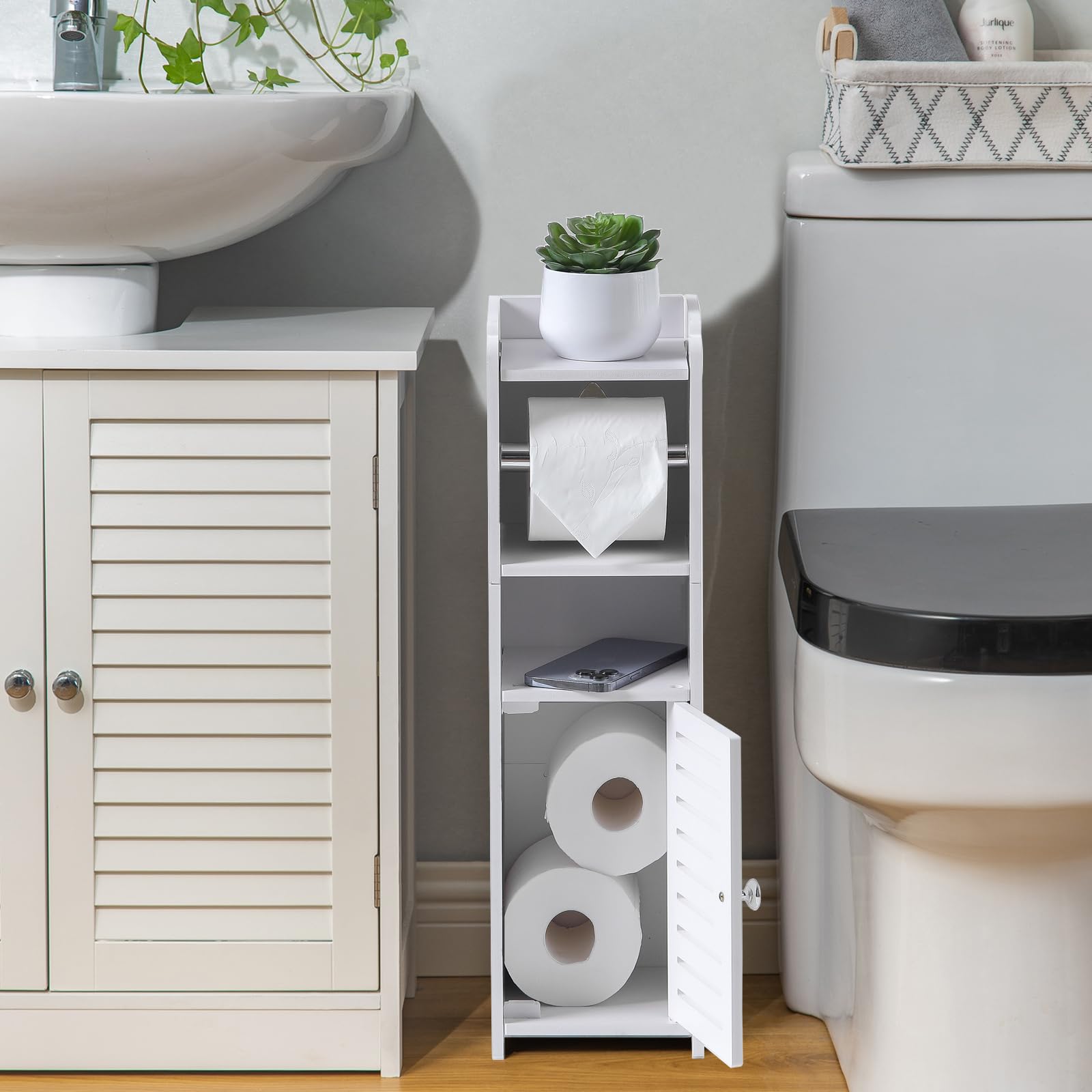Snapklik.com : AOJEZOR Toilet Paper Holder Stand: Bathroom Storage ...
