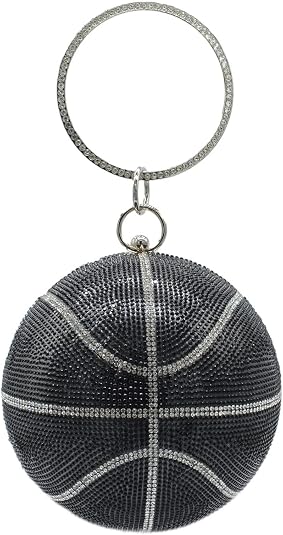 UMREN Women Basketball Shaped Cross Body Purse Rhinestone Round Ball ...
