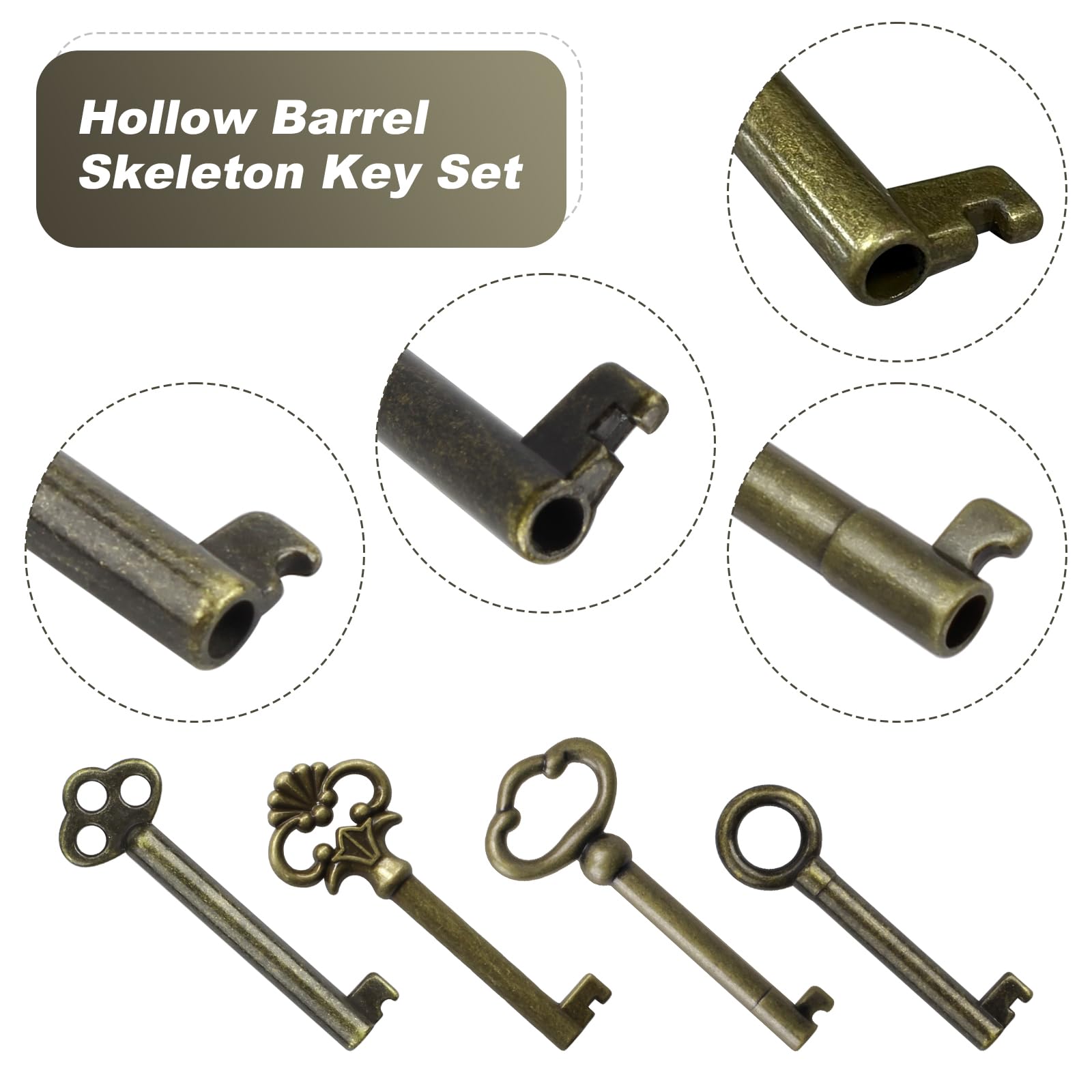 Snapklik.com : Hollow Barrel Skeleton Key, Universal Barrel Key For ...