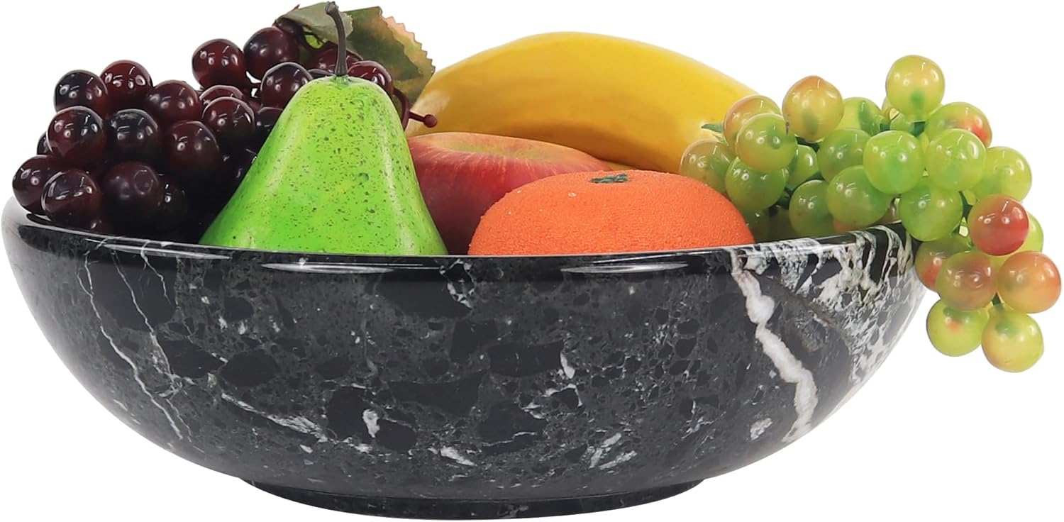 Amazon.com: Radicaln Marble Fruit Bowl 10" Inches Black Handmade Fruit ...