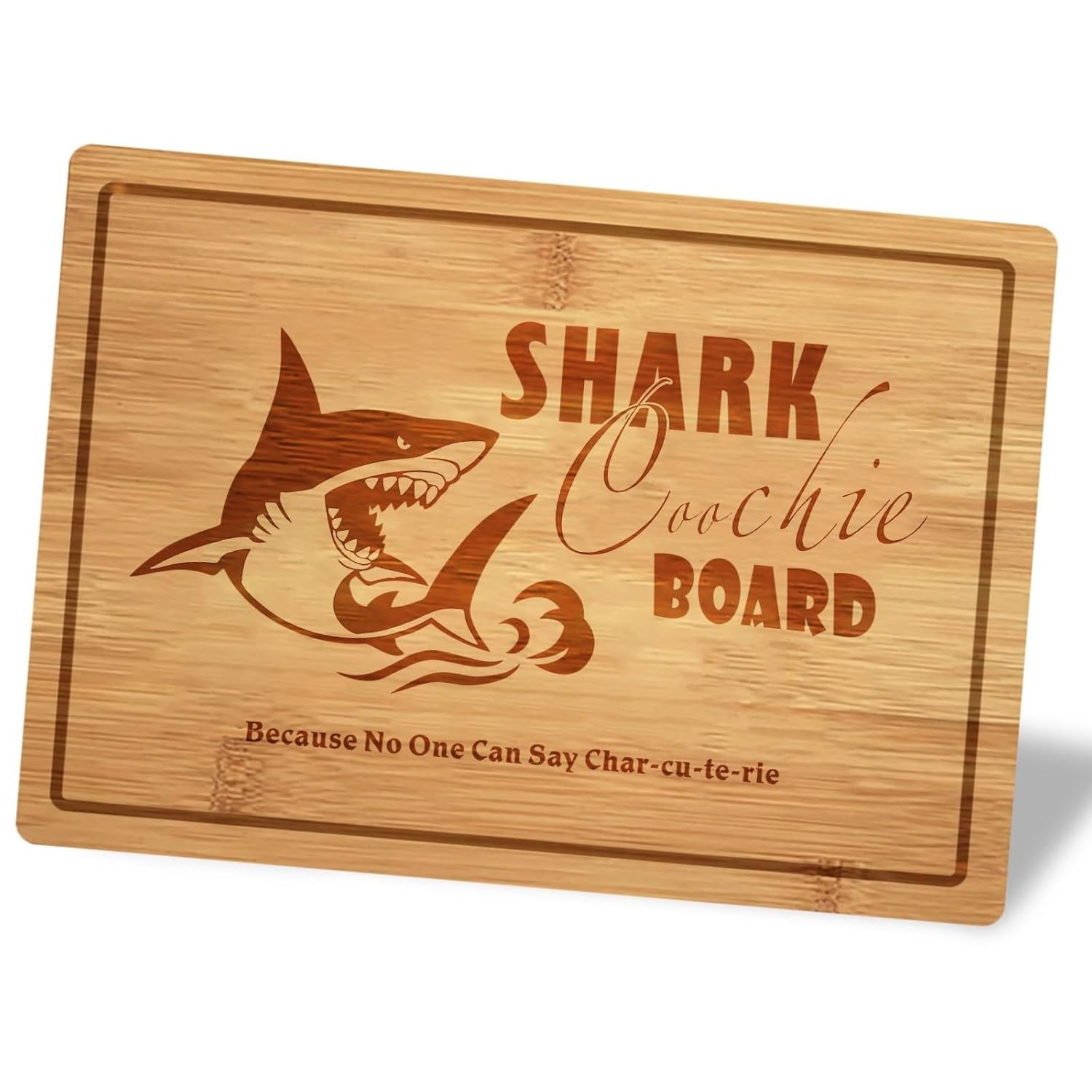Amazon.com: Shark Coochie Board, Funny Charcuterie Board, Bamboo ...