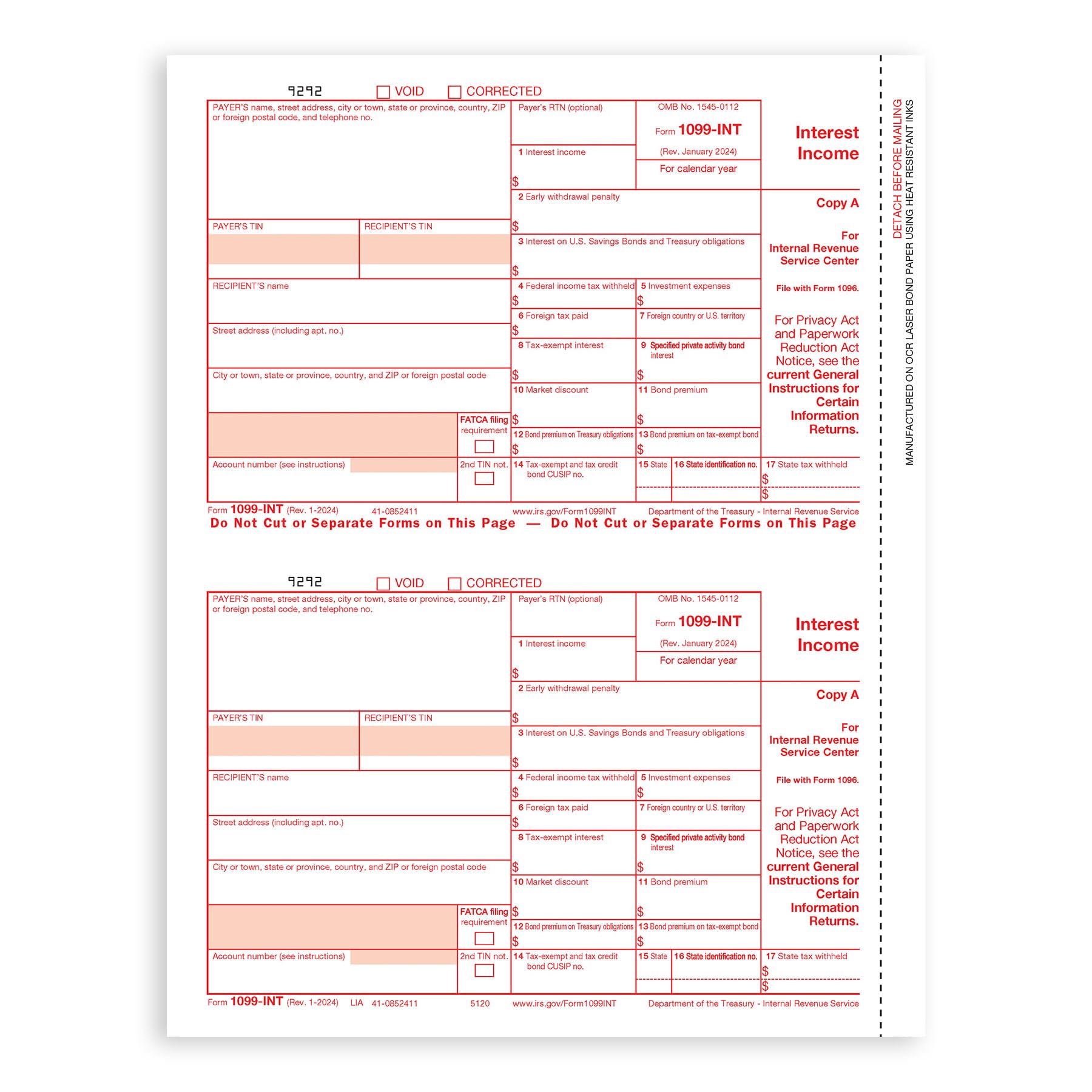 1099 Int Form 2024 6 1099 Int Images, Stock Photos, 3D Objects,