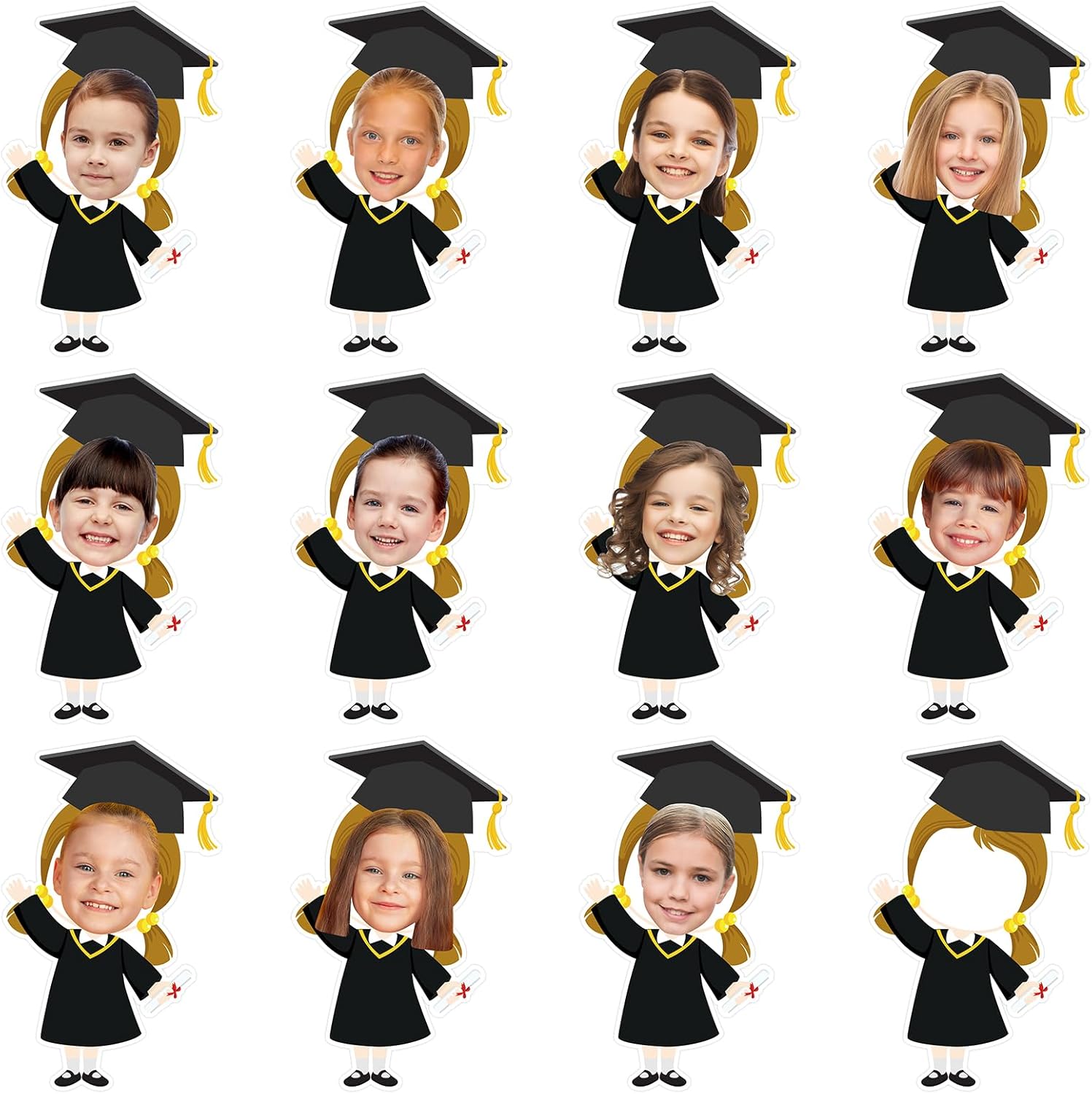 Amazon.com: 24 Pcs Graduation Cap Cutouts Graduates Badge Cutouts ...