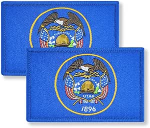 Amazon.com: Overdecor Utah Flag Patch Tactical Military Patches - Hook and Loop Fastener, 2 Pack ...