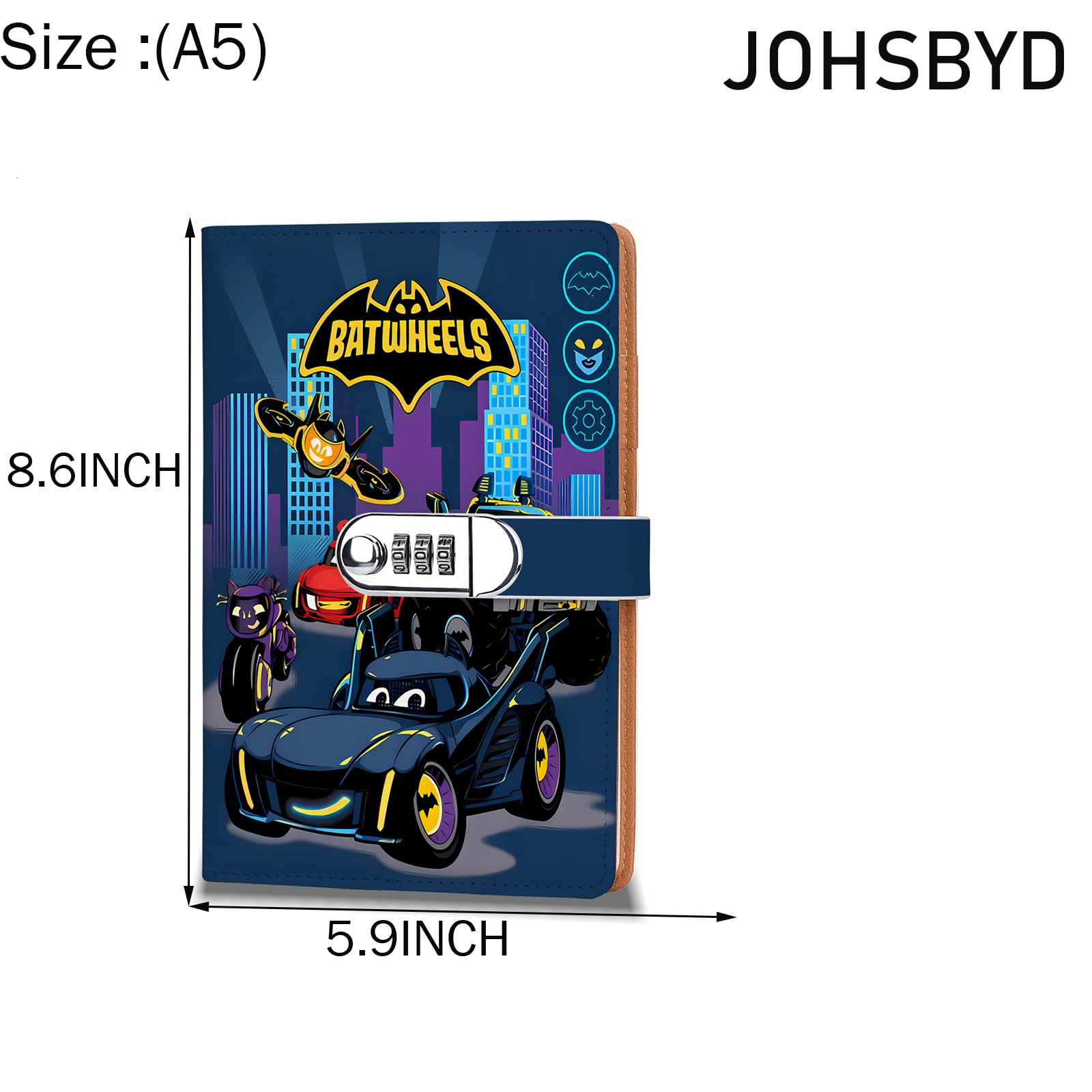 Batman Fans Merchandise Batman Combination Lock Notebook - Leather ...