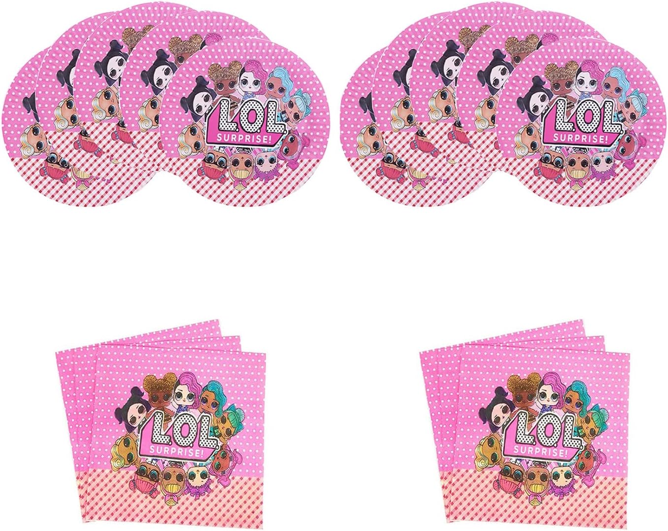 Amazon.com: JOSOH 40Pcs Lol Party Suppliesinclude 20 Plates,20 Napkins ...