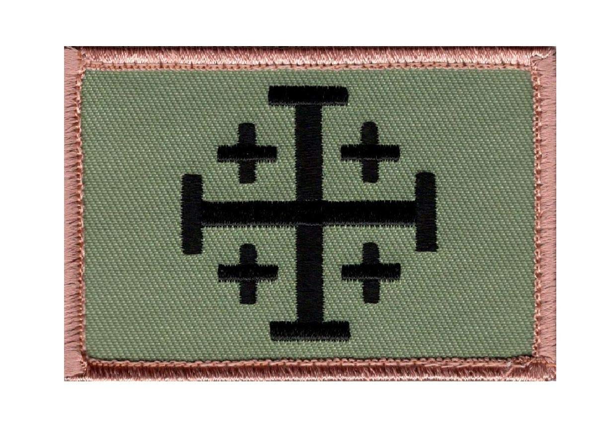 Amazon.com: Jerusalem Cross Embroidered Hook Patch by Miltacusa (JR5 ...