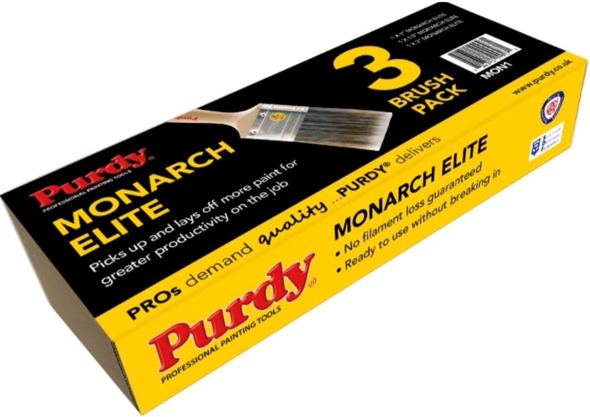 Purdy Monarch Elite Paint Brush Set - 3 Brushes : Amazon.co.uk: DIY & Tools