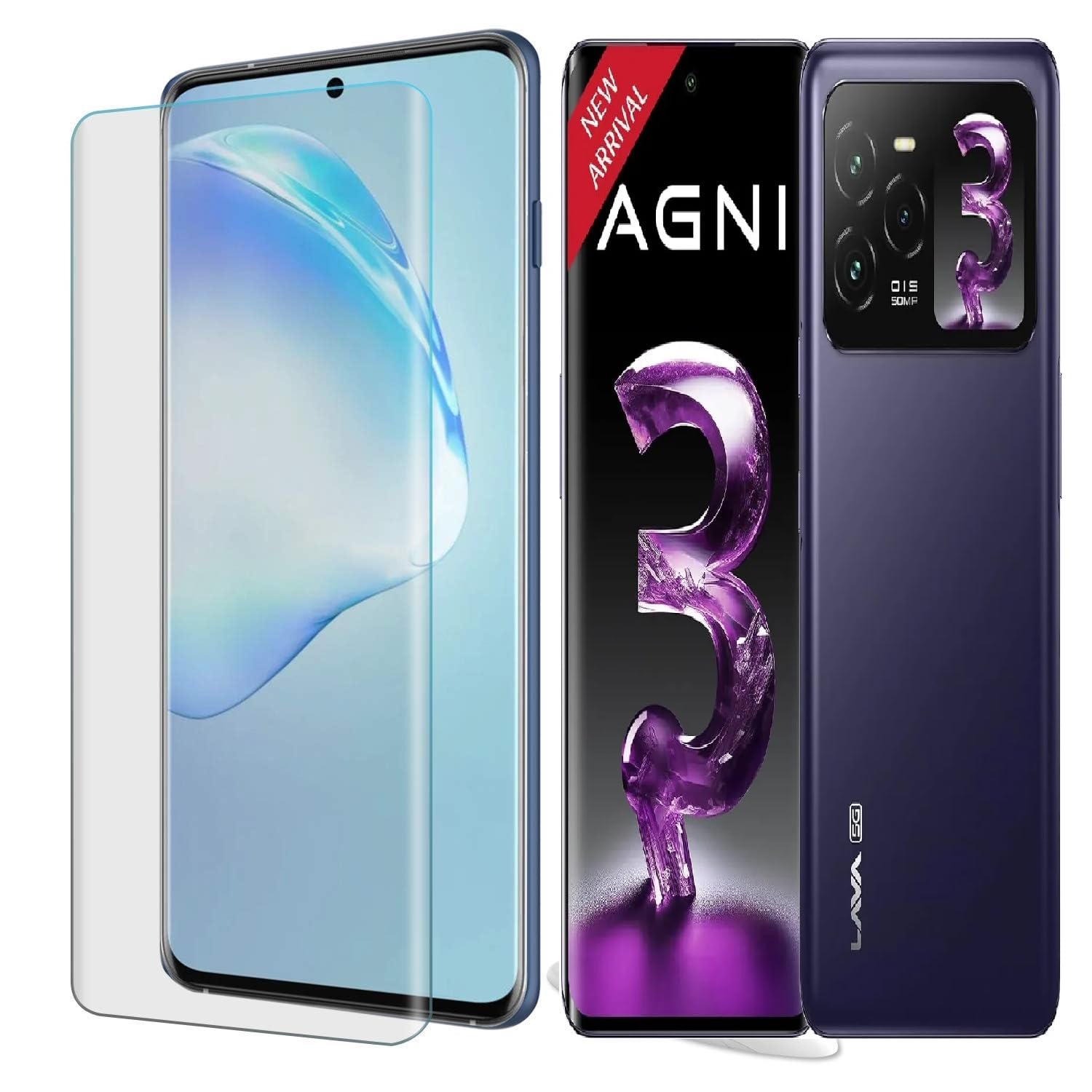 MULTRONICS Lava Agni 3 5G Tempered Glass | Full screen Edge to Edge 3D ...