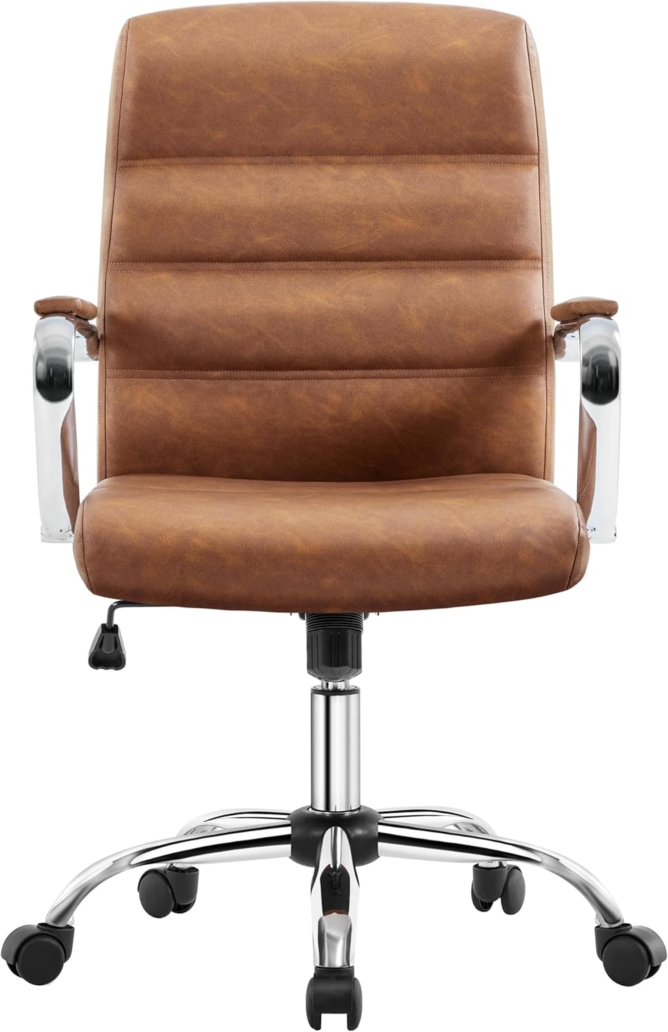 costoffs Mid Back Office Desk Chairs PU Leather Executive Task Chairs ...