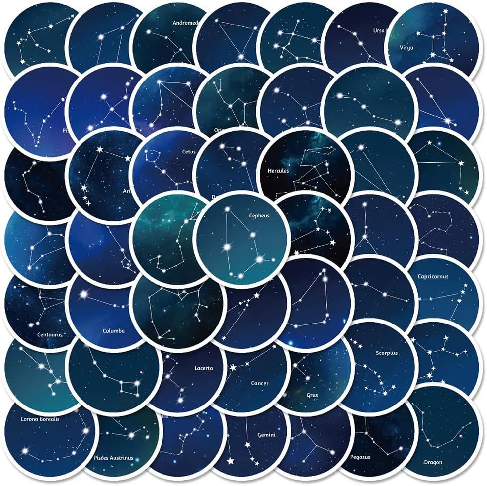 Amazon.com: Constellation Stickers |50Pcs Astrology Theme Waterproof ...