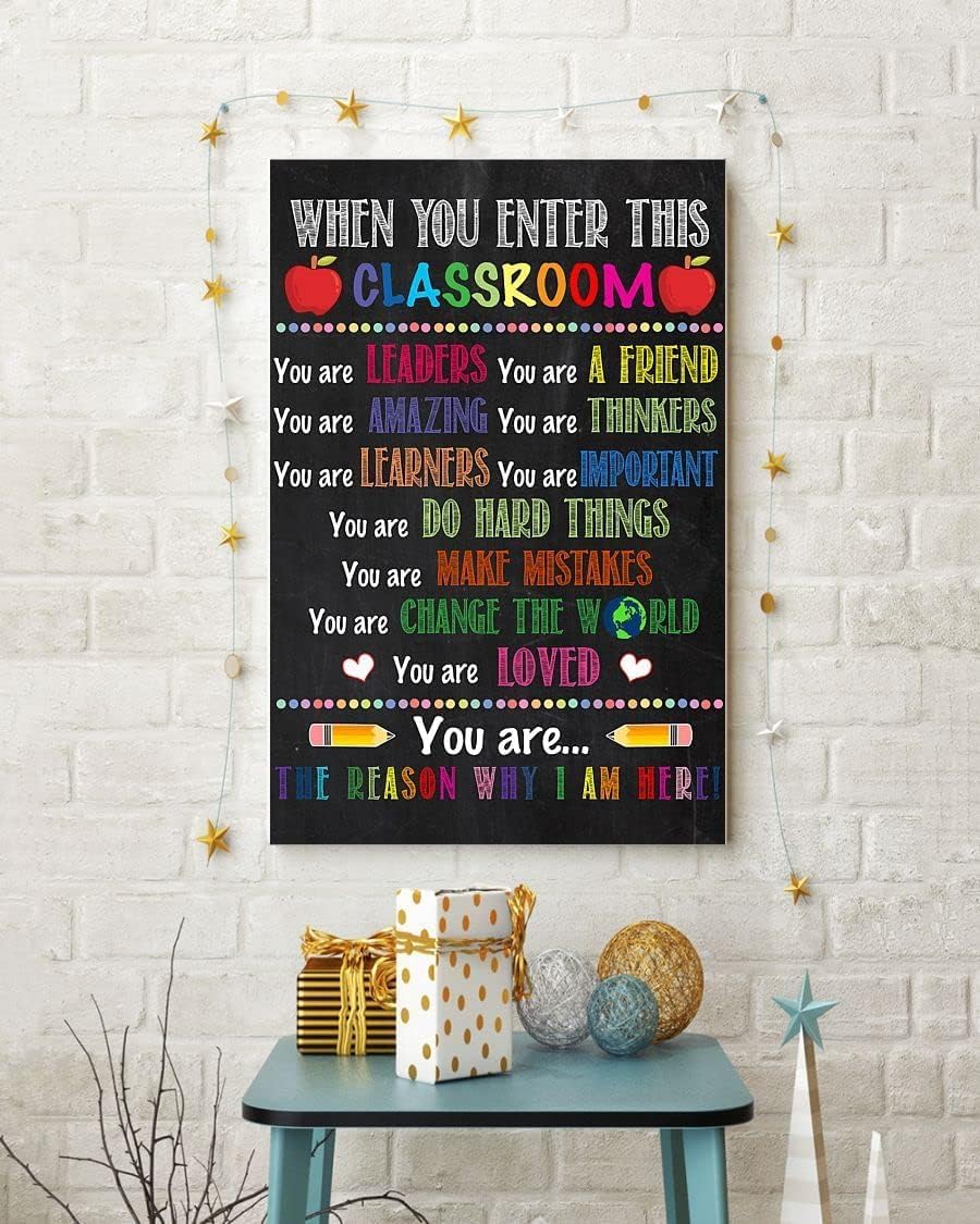 Amazon.com: When You Enter This Classroom Poster Canvas Art Picture ...