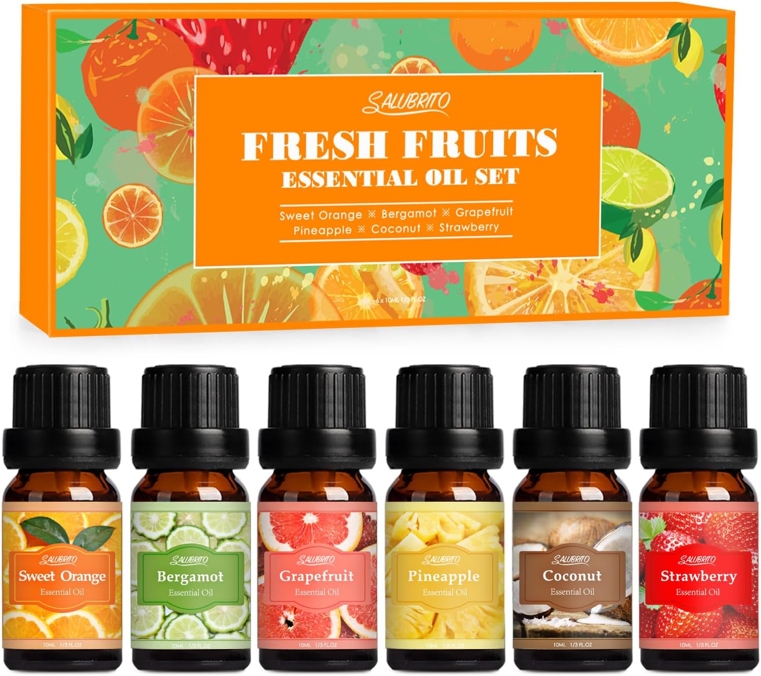 Amazon.com: SALUBRITO Fresh Fruit Fragrance Oils Set, Essential Oils ...